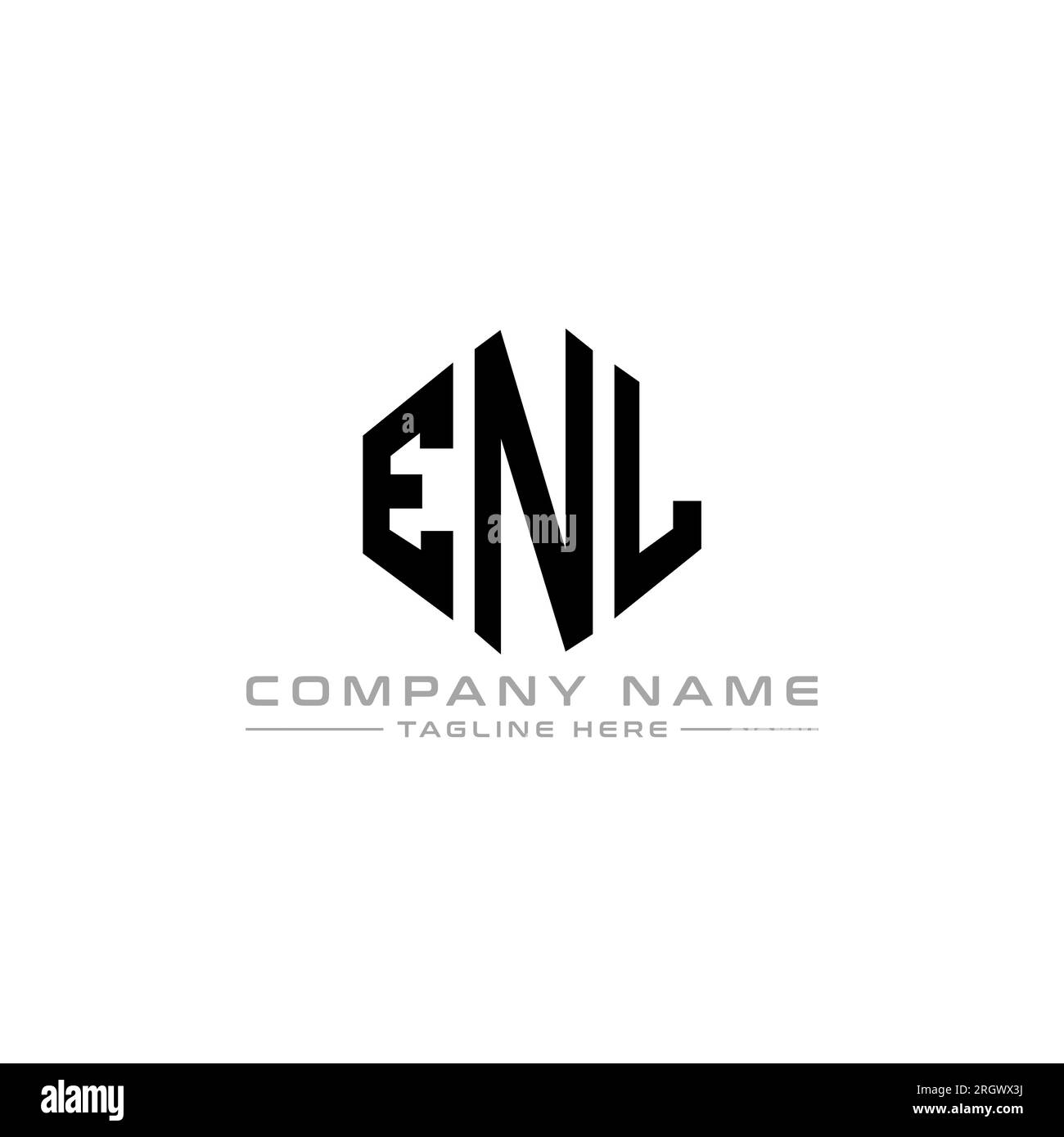 ENL letter logo design with polygon shape. ENL polygon and cube shape ...
