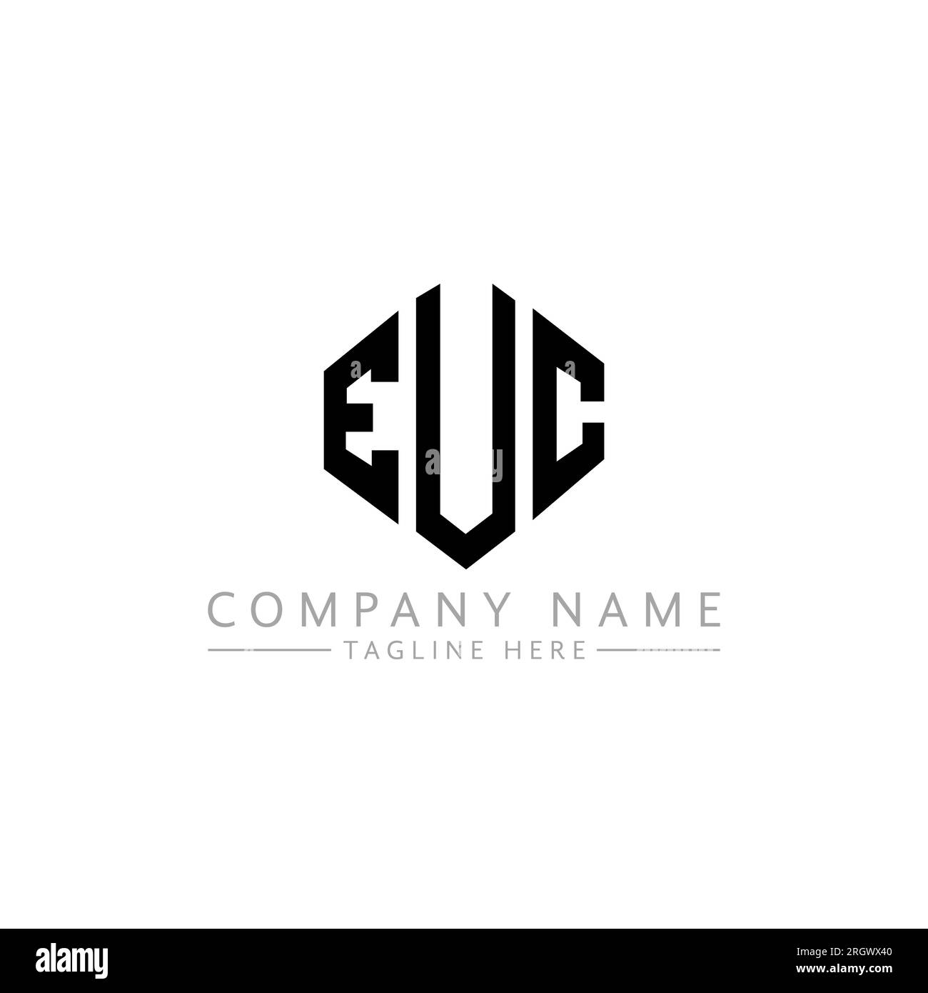 EUC letter logo design with polygon shape. EUC polygon and cube shape ...