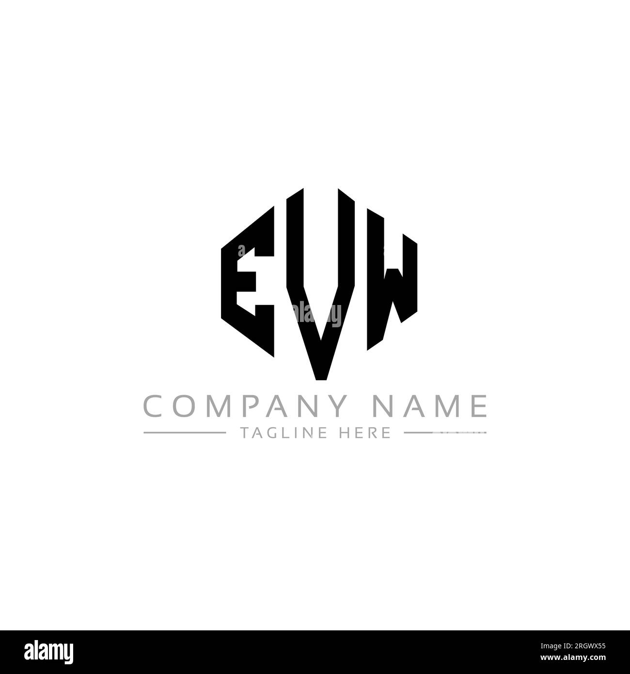 EVW letter logo design with polygon shape. EVW polygon and cube shape ...