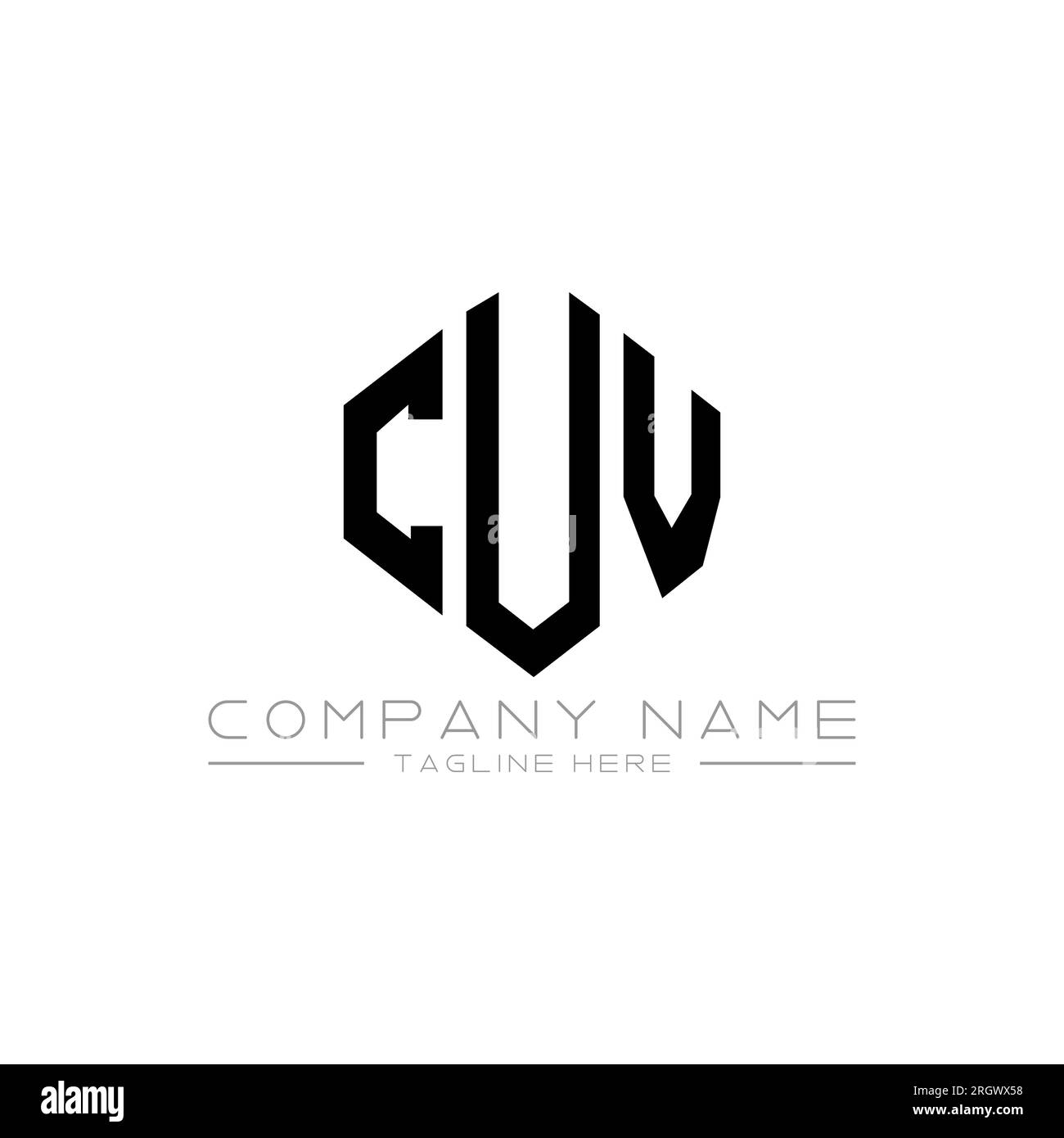 CUV letter logo design with polygon shape. CUV polygon and cube shape ...