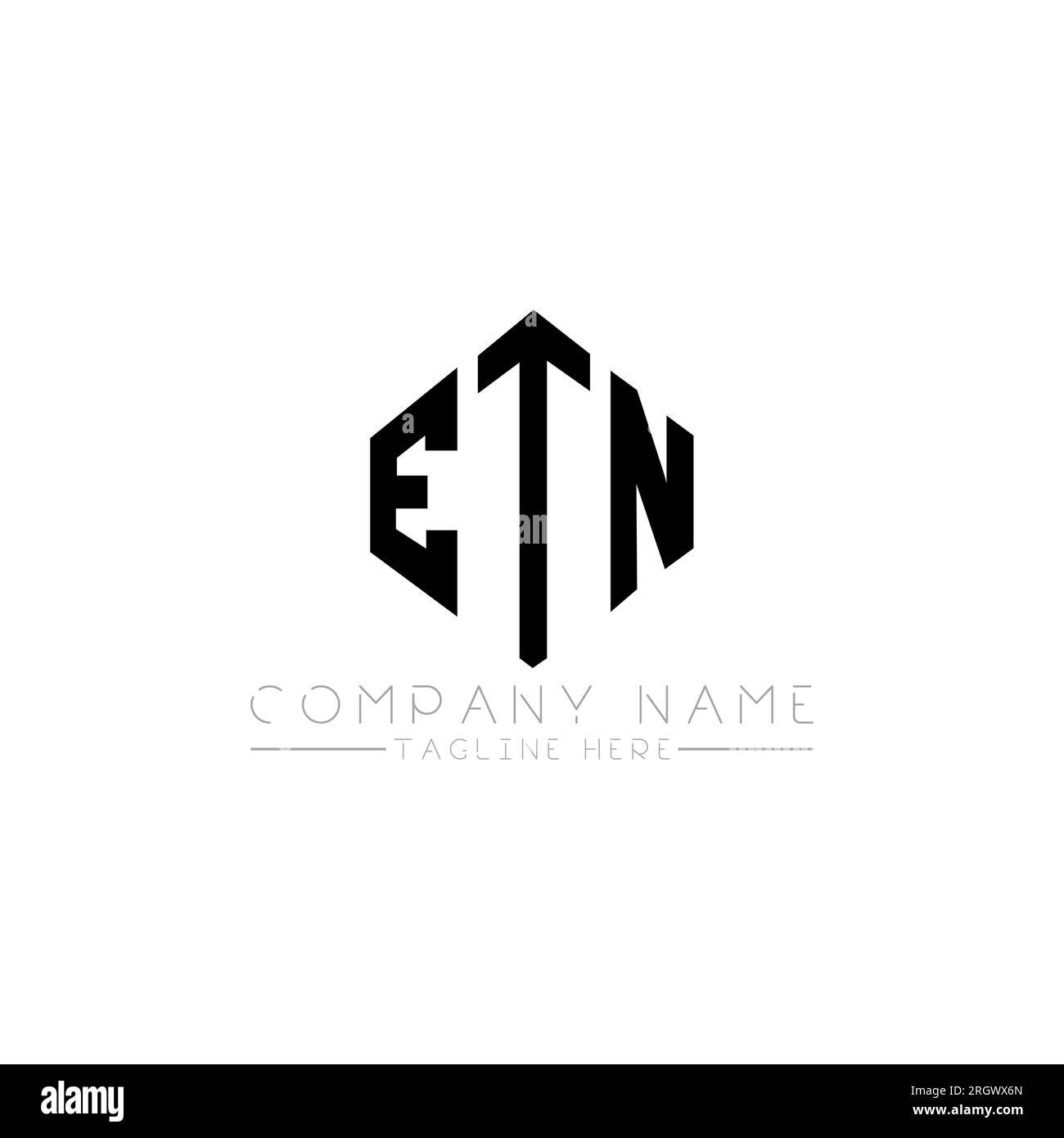 ETN letter logo design with polygon shape. ETN polygon and cube shape ...