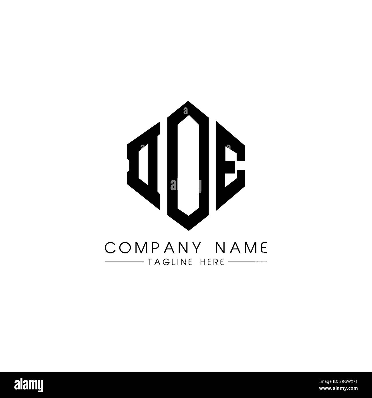 DOE letter logo design with polygon shape. DOE polygon and cube shape ...