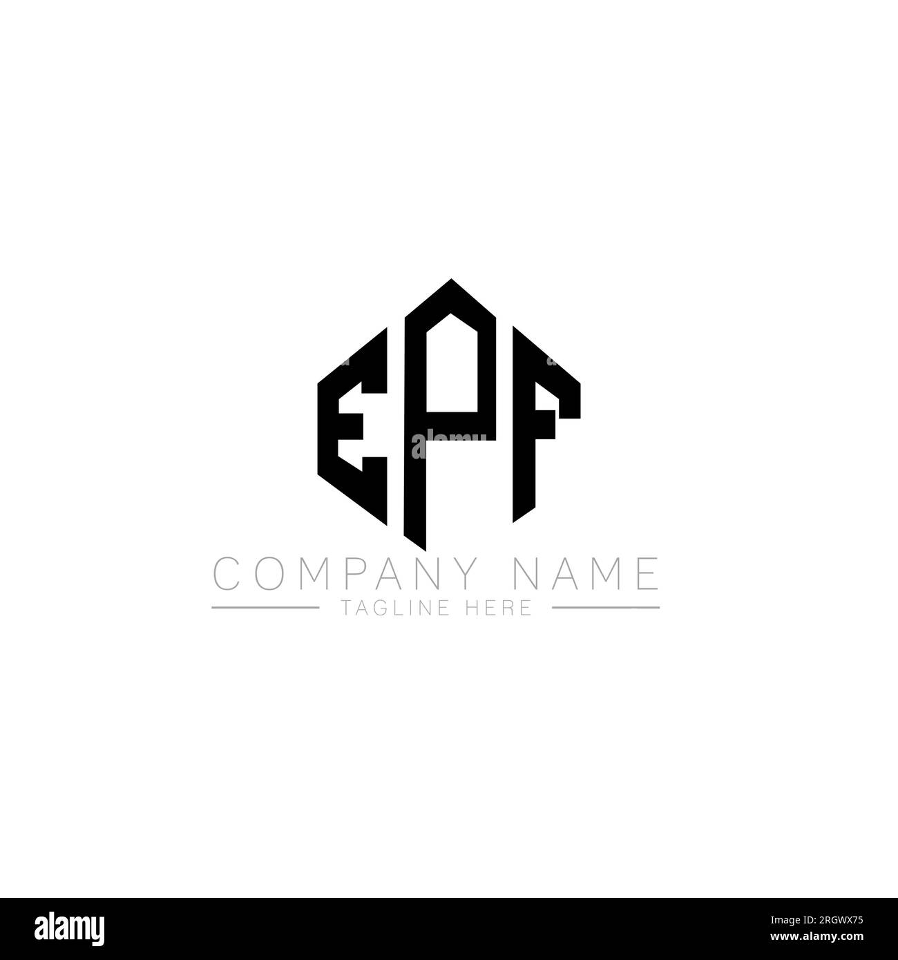 EPF letter logo design with polygon shape. EPF polygon and cube shape ...