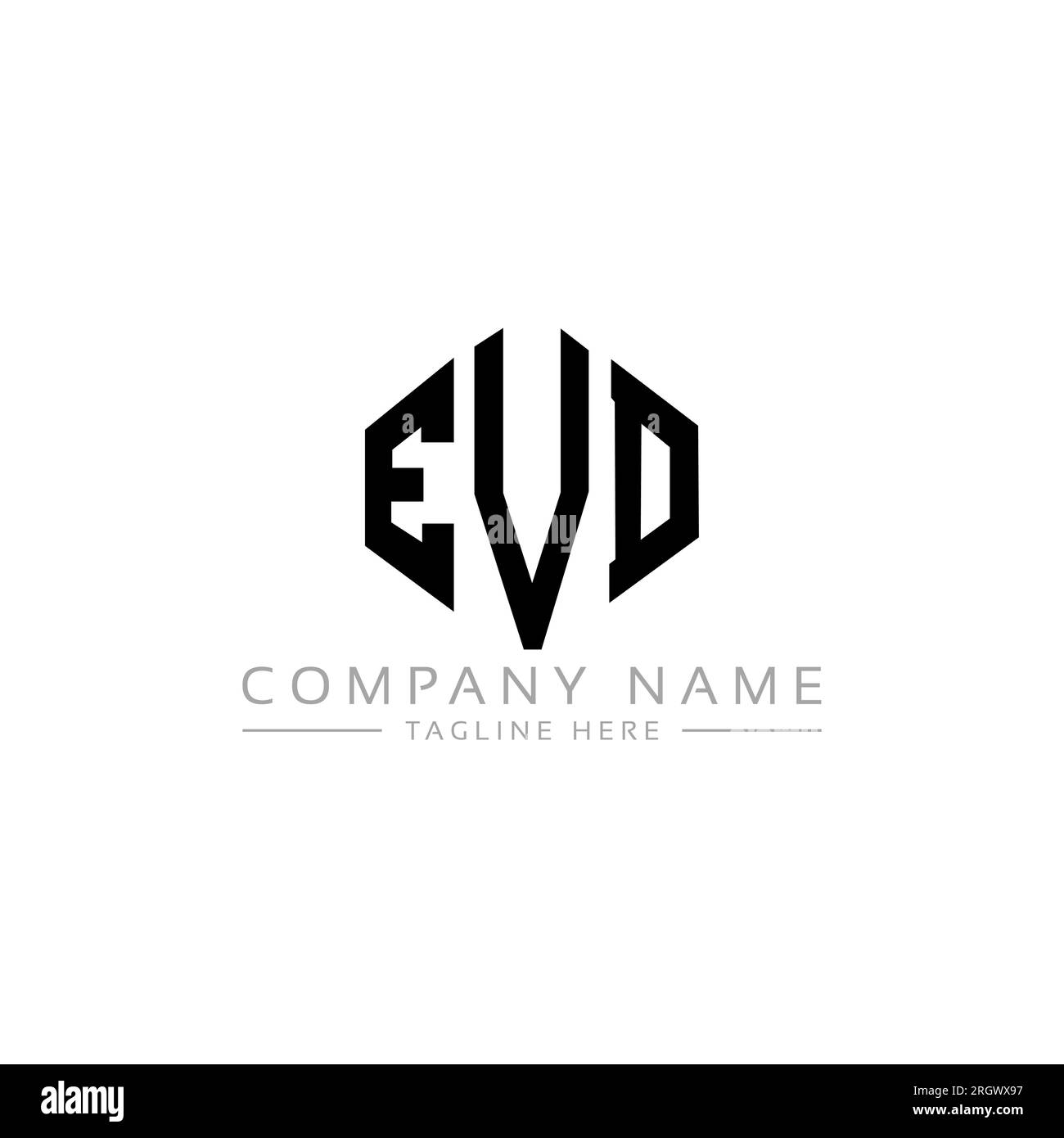 EVD letter logo design with polygon shape. EVD polygon and cube shape ...