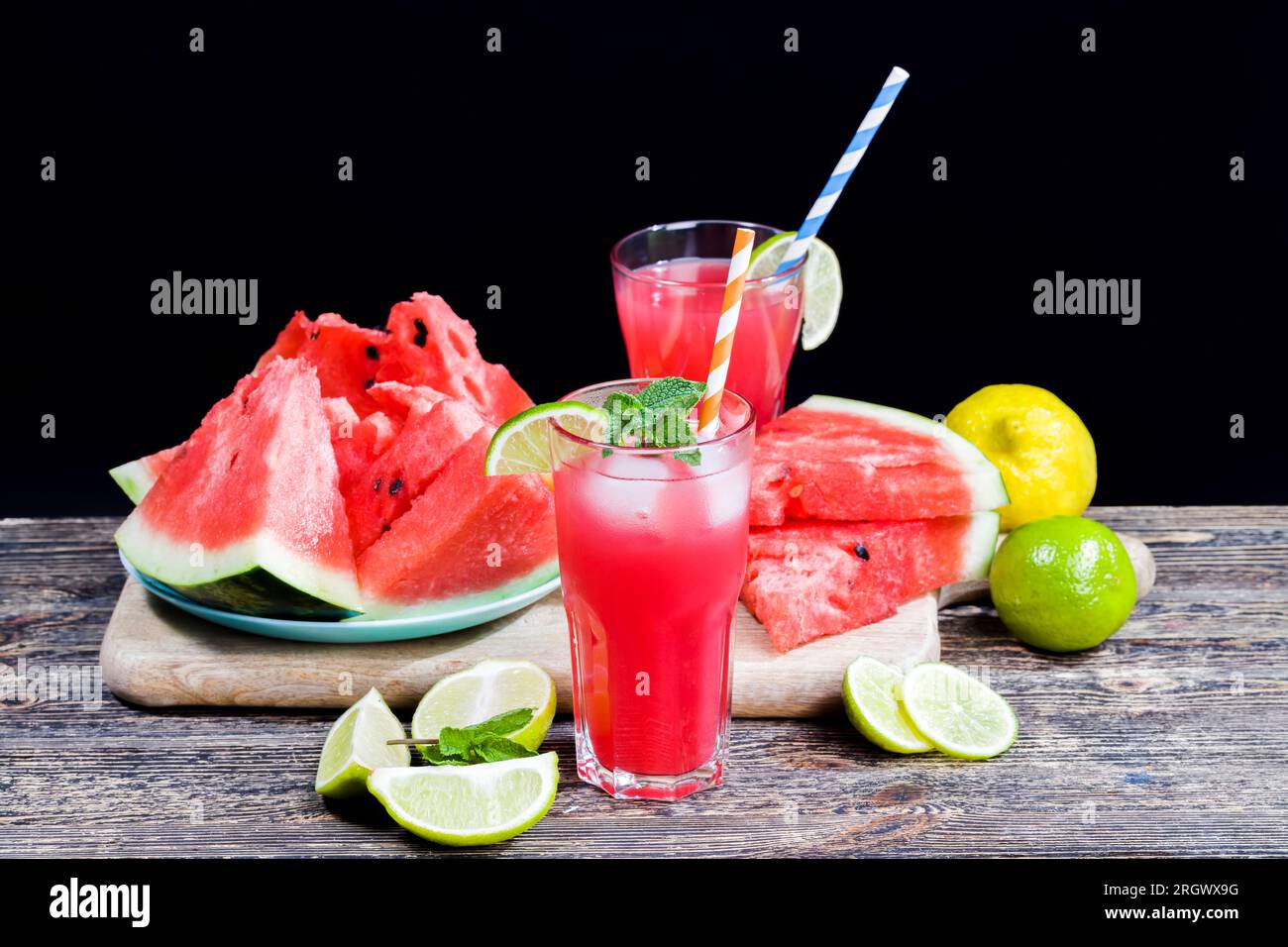 watermelon juice from ripe red and juicy watermelons, red juice is a ...