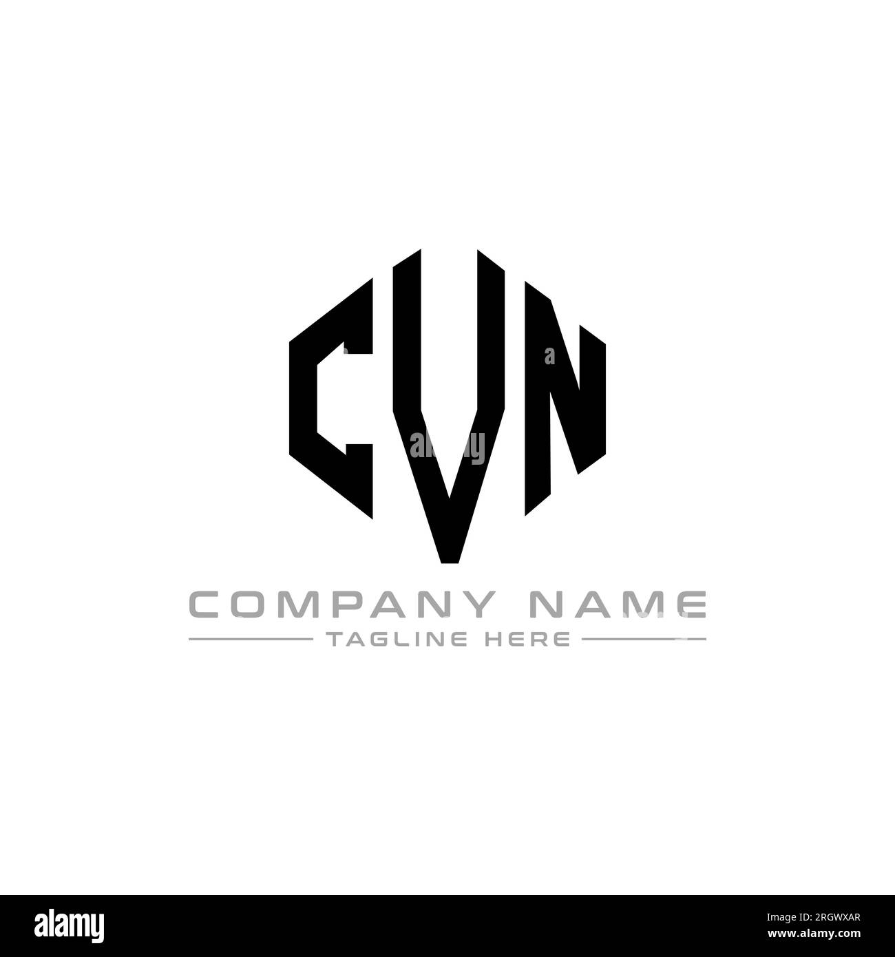 CVN letter logo design with polygon shape. CVN polygon and cube shape ...