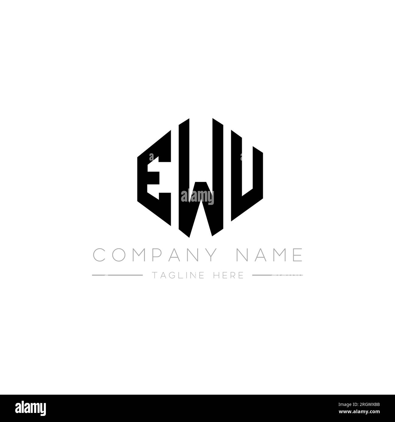 EWU letter logo design with polygon shape. EWU polygon and cube shape ...