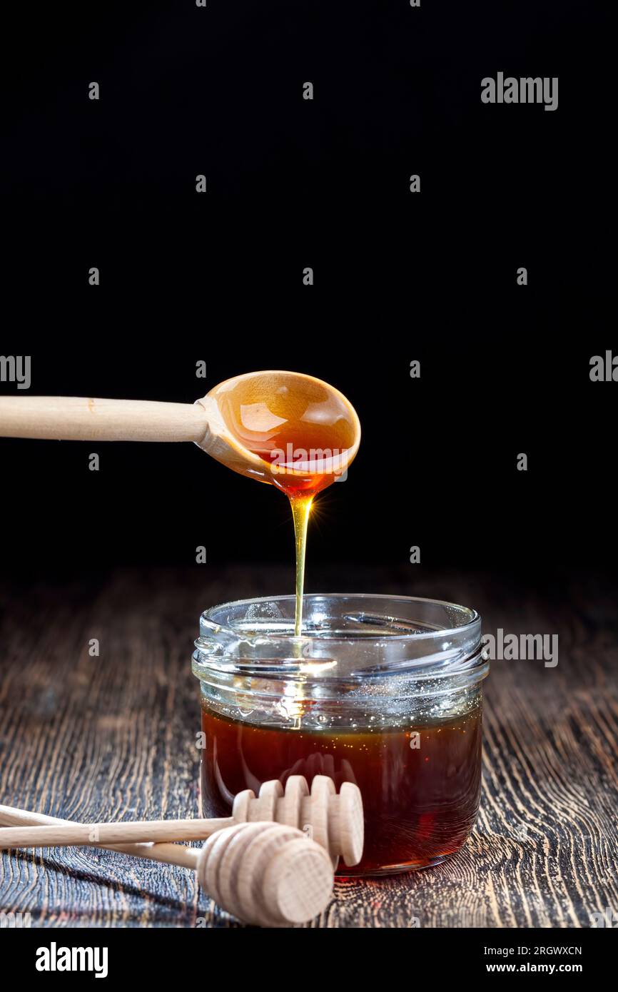 current thick and delicious sweet honey, a natural and healthy food ...