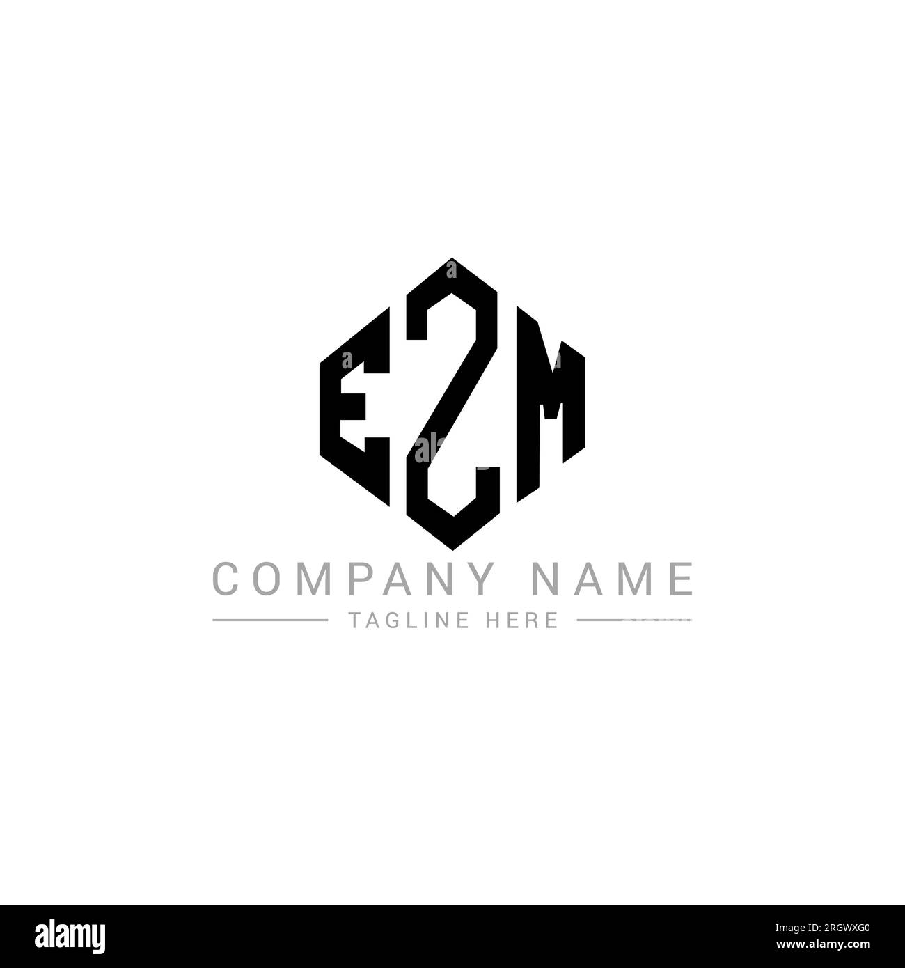 EZM letter logo design with polygon shape. EZM polygon and cube shape ...