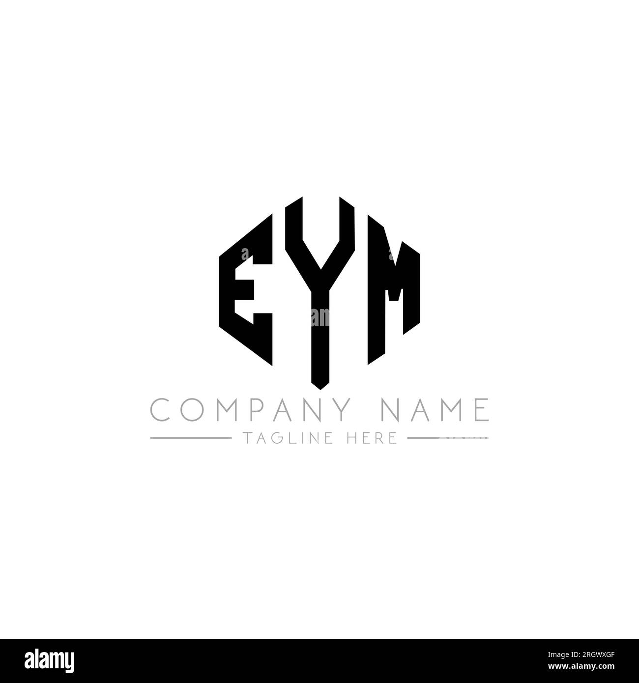 EYM letter logo design with polygon shape. EYM polygon and cube shape ...