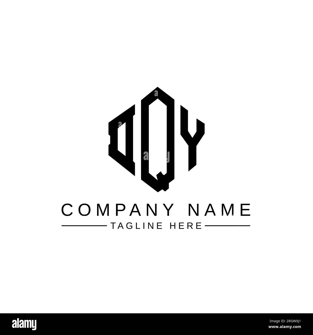 DQY letter logo design with polygon shape. DQY polygon and cube shape ...