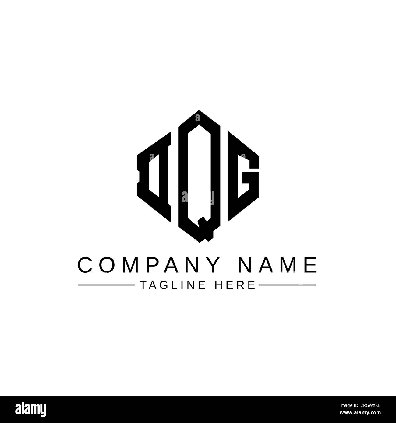 DQG letter logo design with polygon shape. DQG polygon and cube shape ...