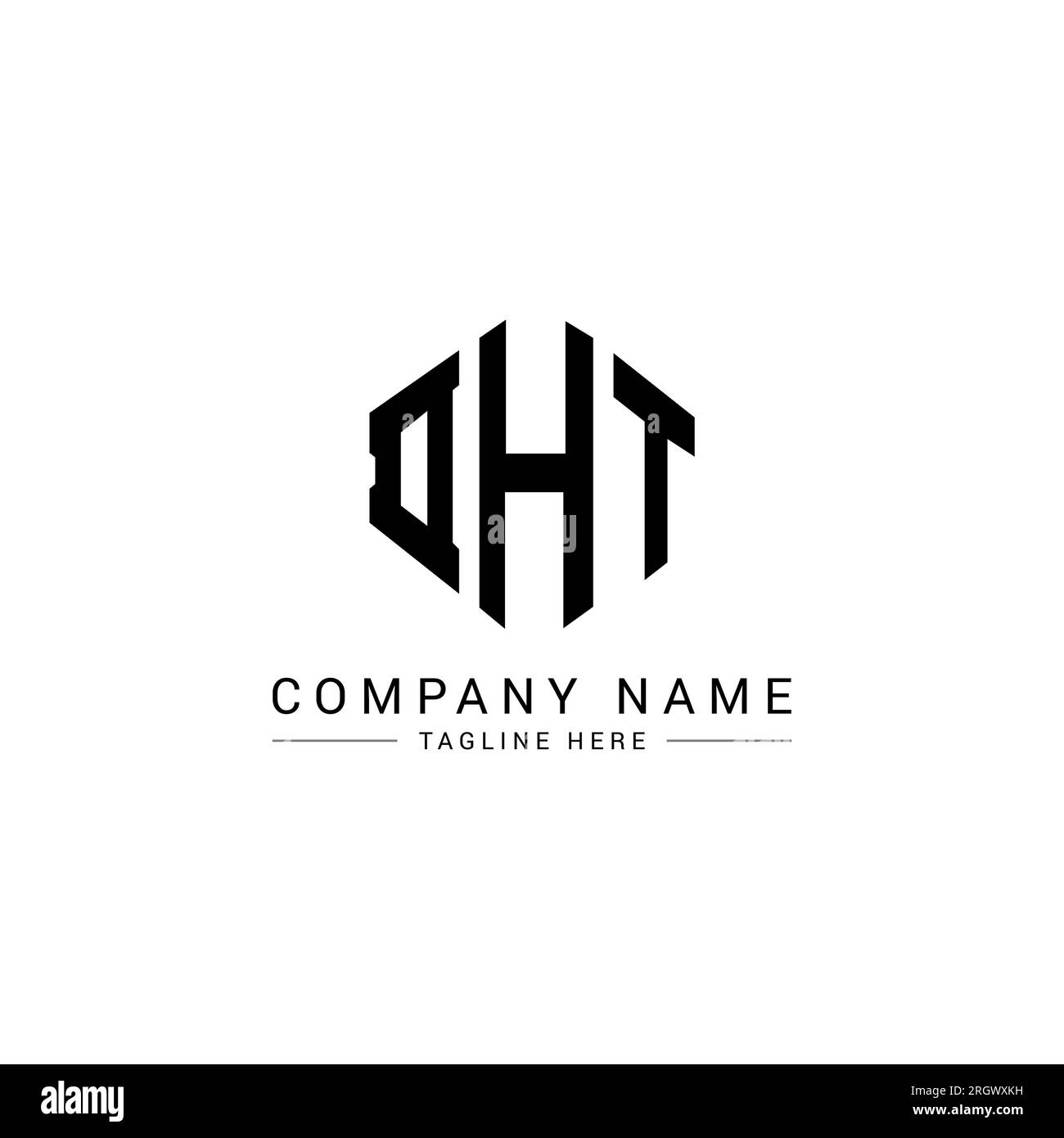 DHT letter logo design with polygon shape. DHT polygon and cube shape ...
