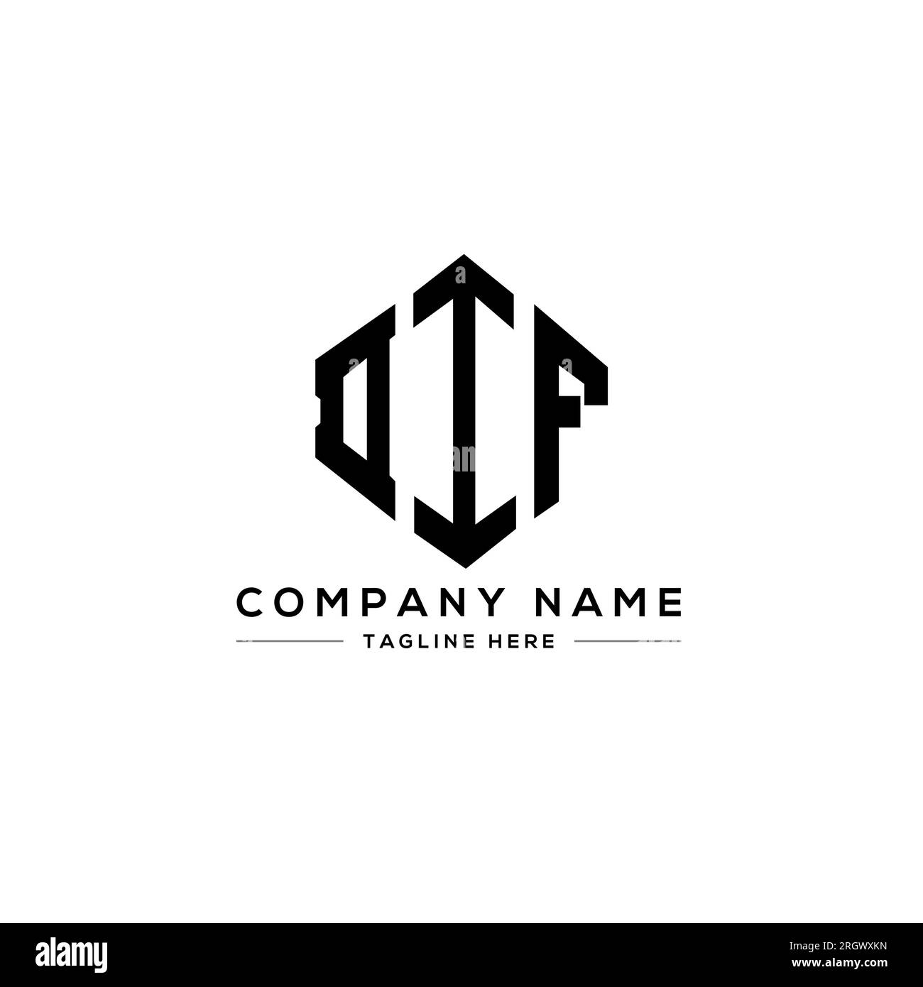 Dif Letter Logo Design With Polygon Shape Dif Polygon And Cube Shape