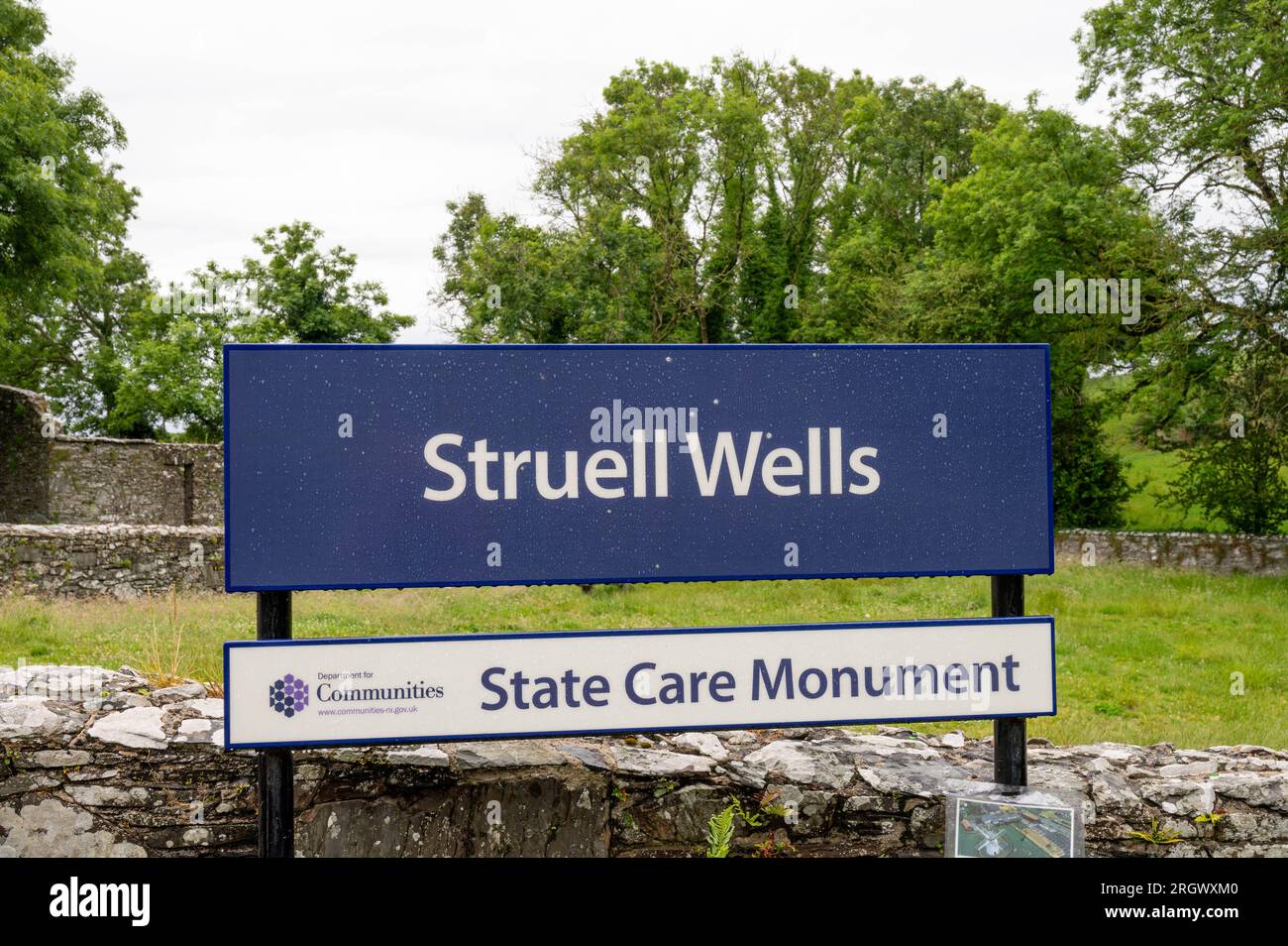 Struell Wells, UK- Jun 25, 2023: The sign for Struell Wells in Northern ...