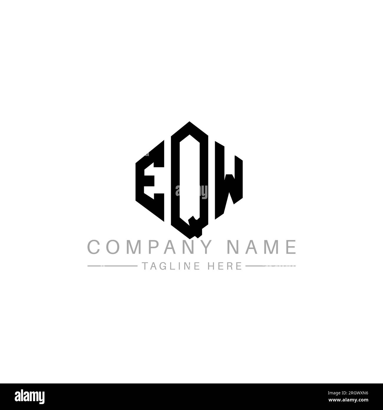 EQW letter logo design with polygon shape. EQW polygon and cube shape ...