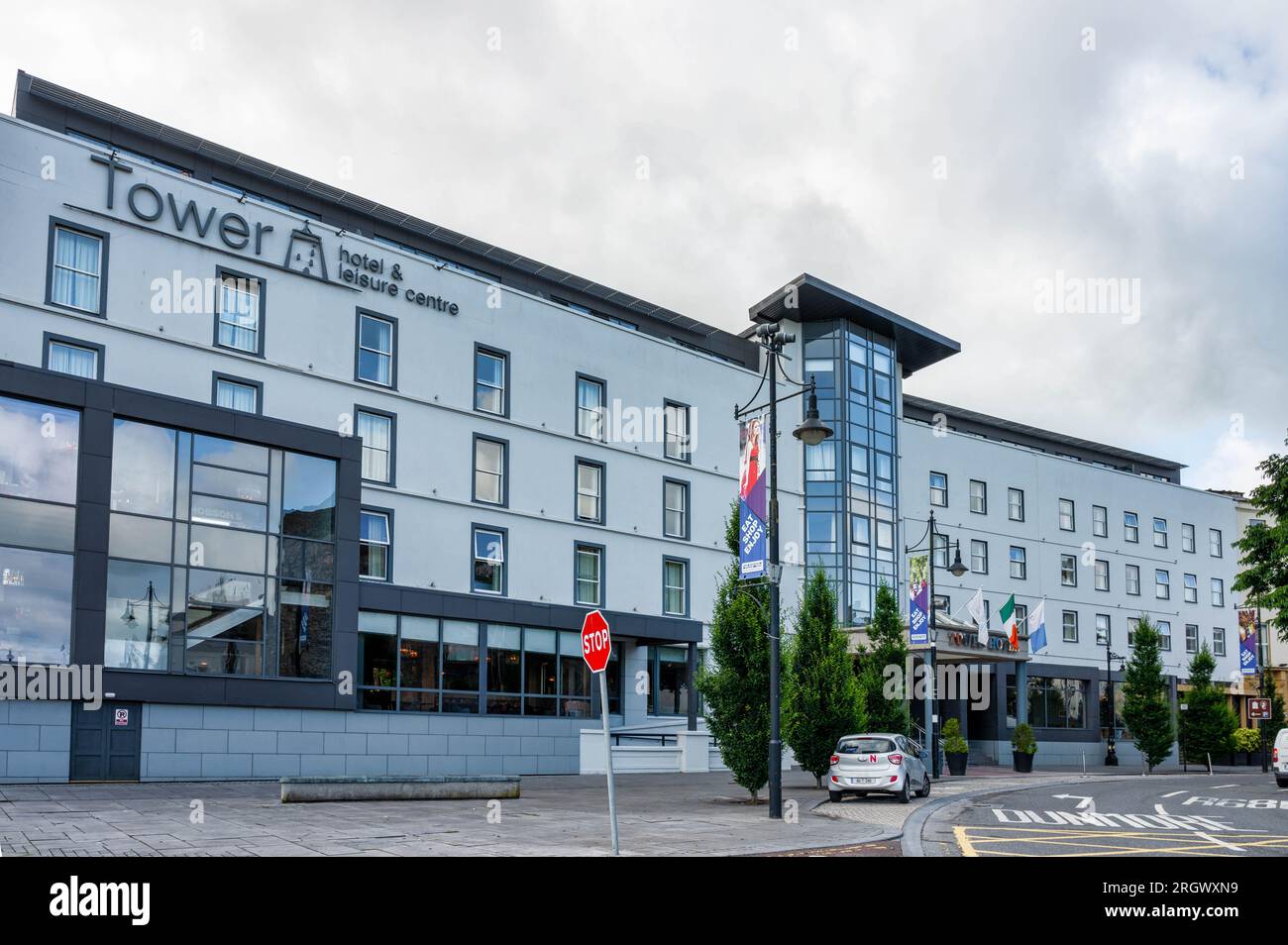 Waterford, Ireland- July 17, 2023: the front of the Tower Hotel and ...