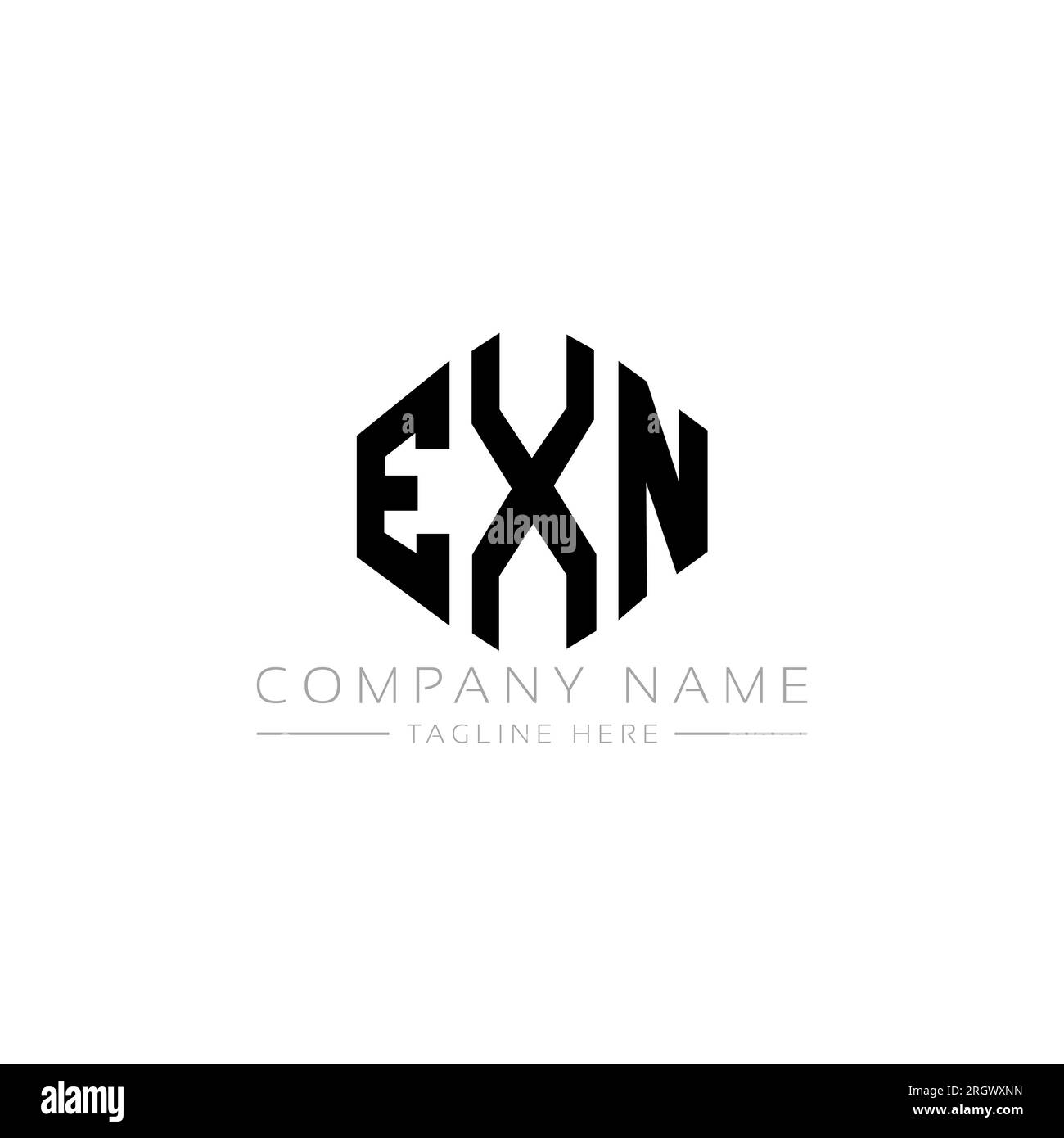 EXN letter logo design with polygon shape. EXN polygon and cube shape ...