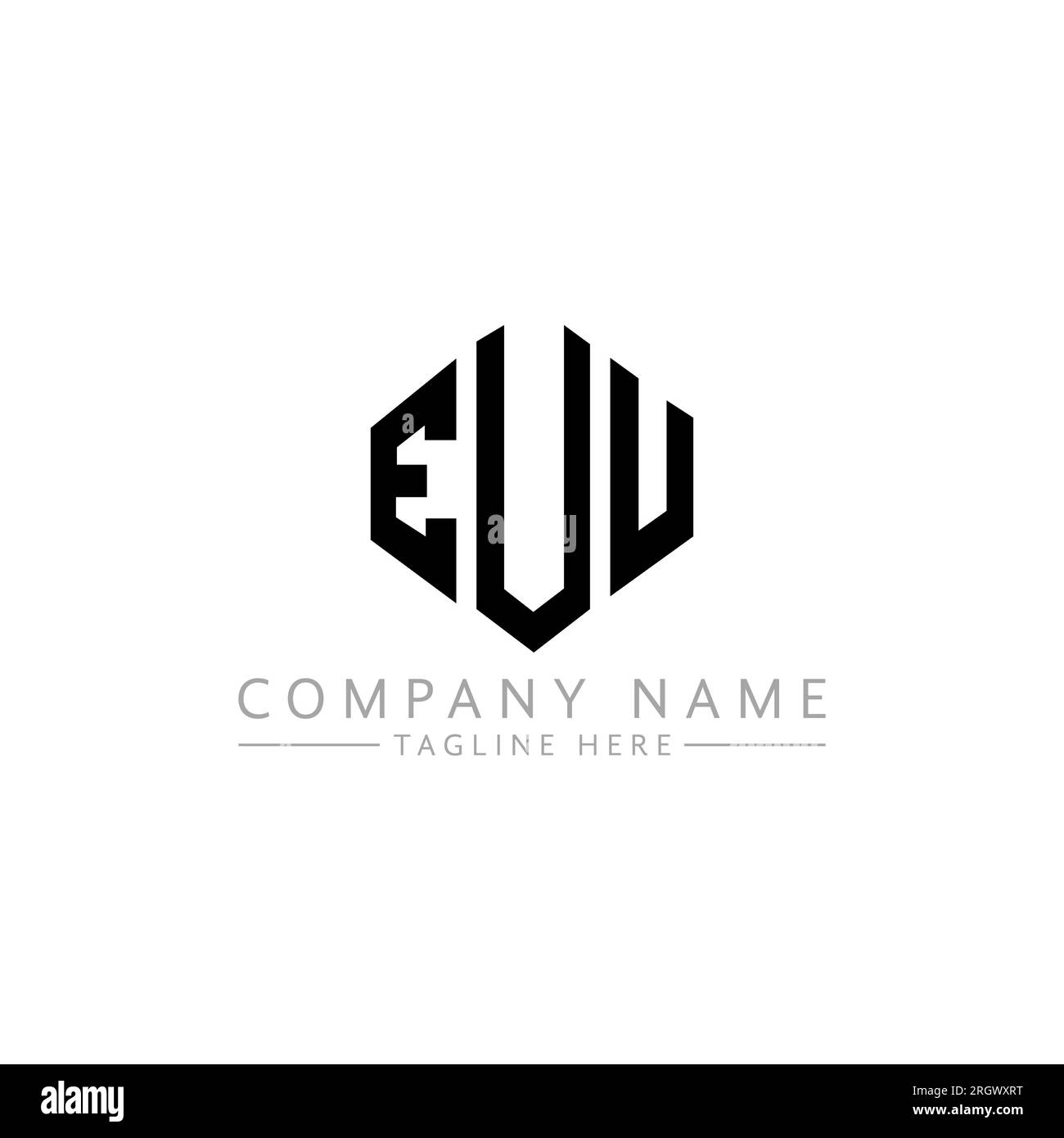 EUU letter logo design with polygon shape. EUU polygon and cube shape ...