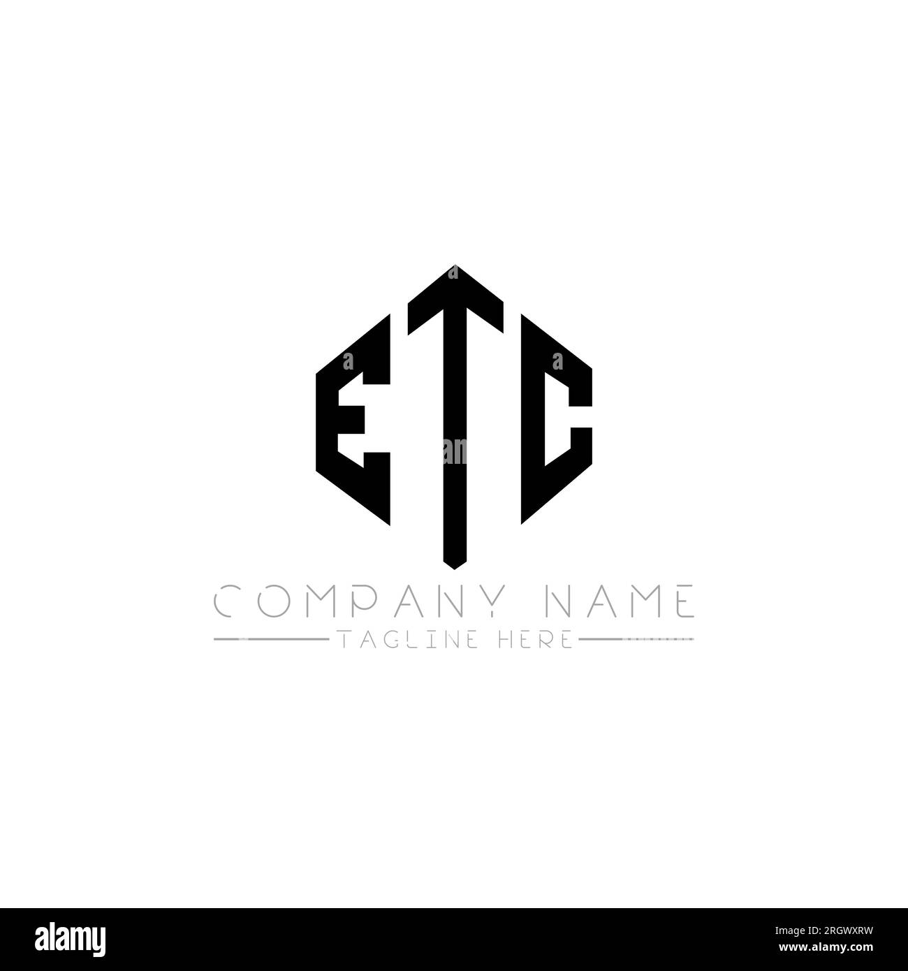 ETC letter logo design with polygon shape. ETC polygon and cube shape ...