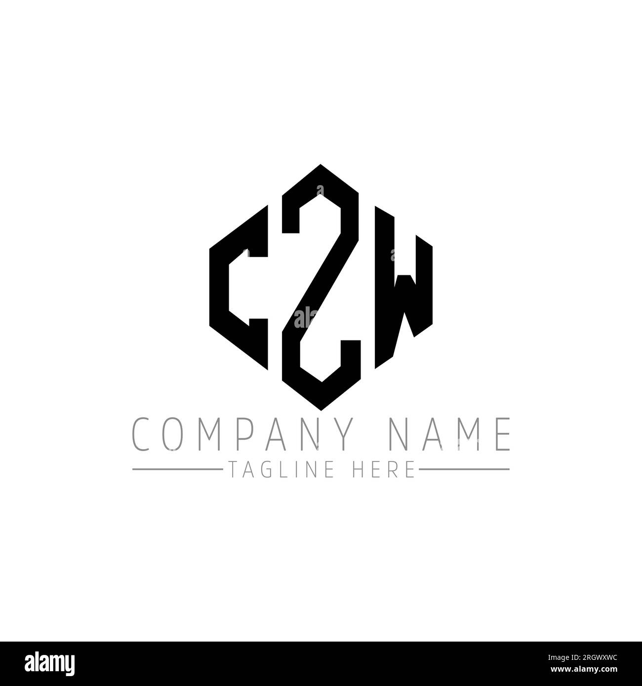 CZW letter logo design with polygon shape. CZW polygon and cube shape ...