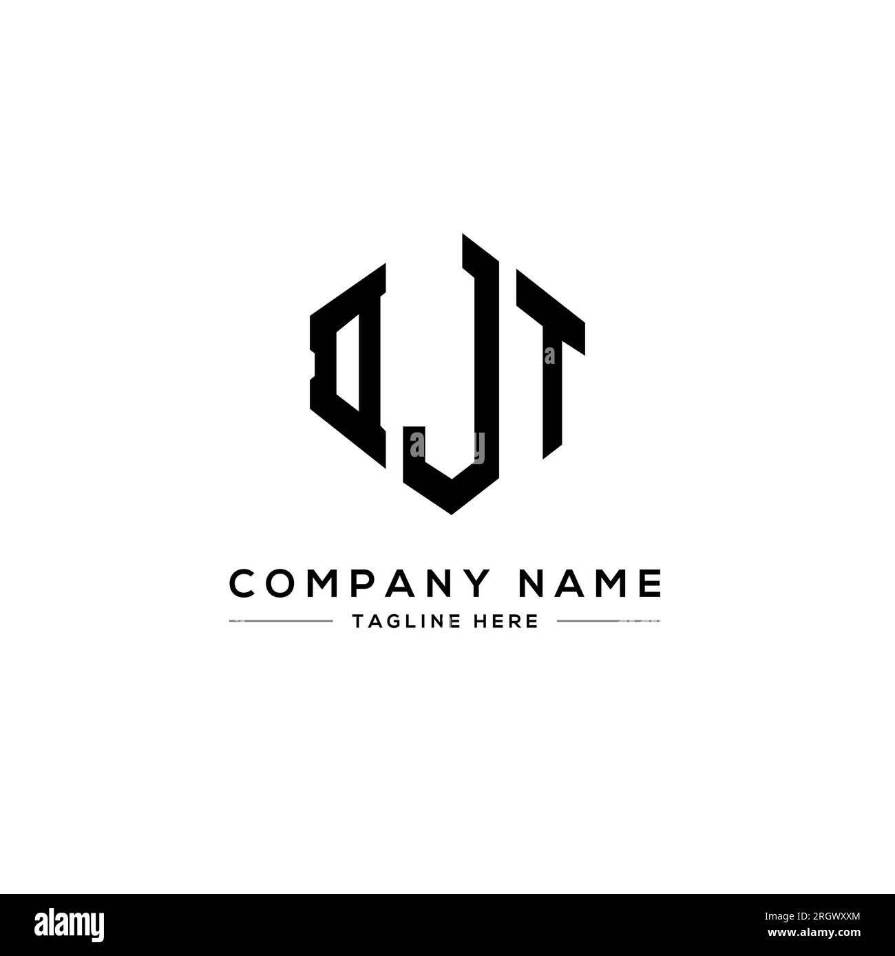 DJT letter logo design with polygon shape. DJT polygon and cube shape ...