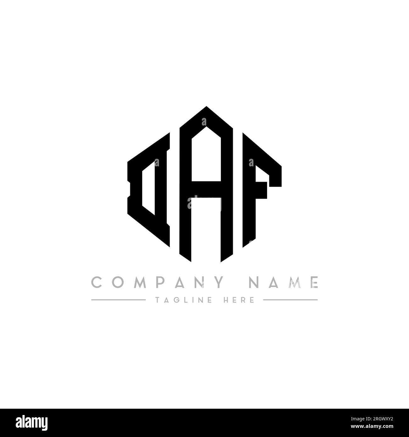 DAF letter logo design with polygon shape. DAF polygon and cube shape ...