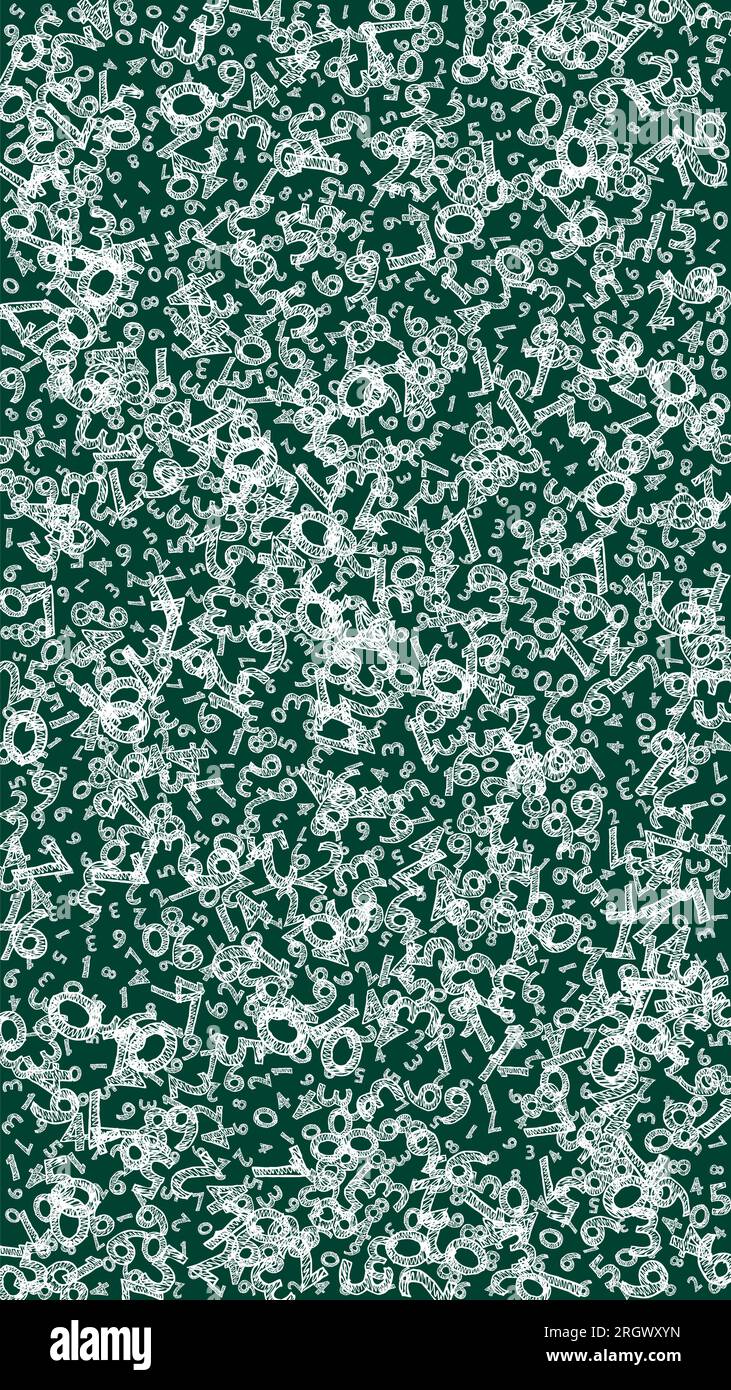 Falling childish chalk numbers. Math study concept with flying digits ...