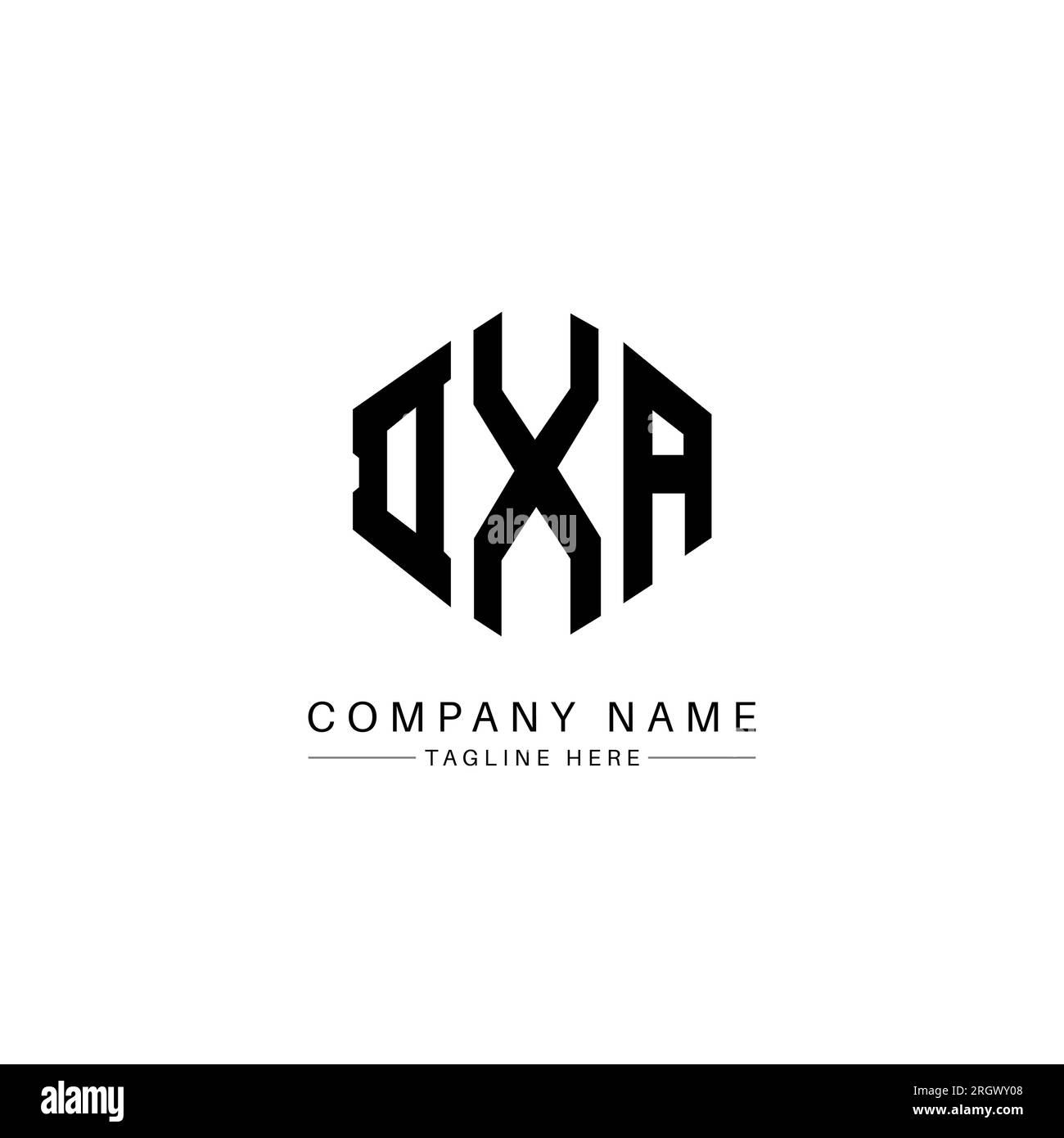 DXA letter logo design with polygon shape. DXA polygon and cube shape ...