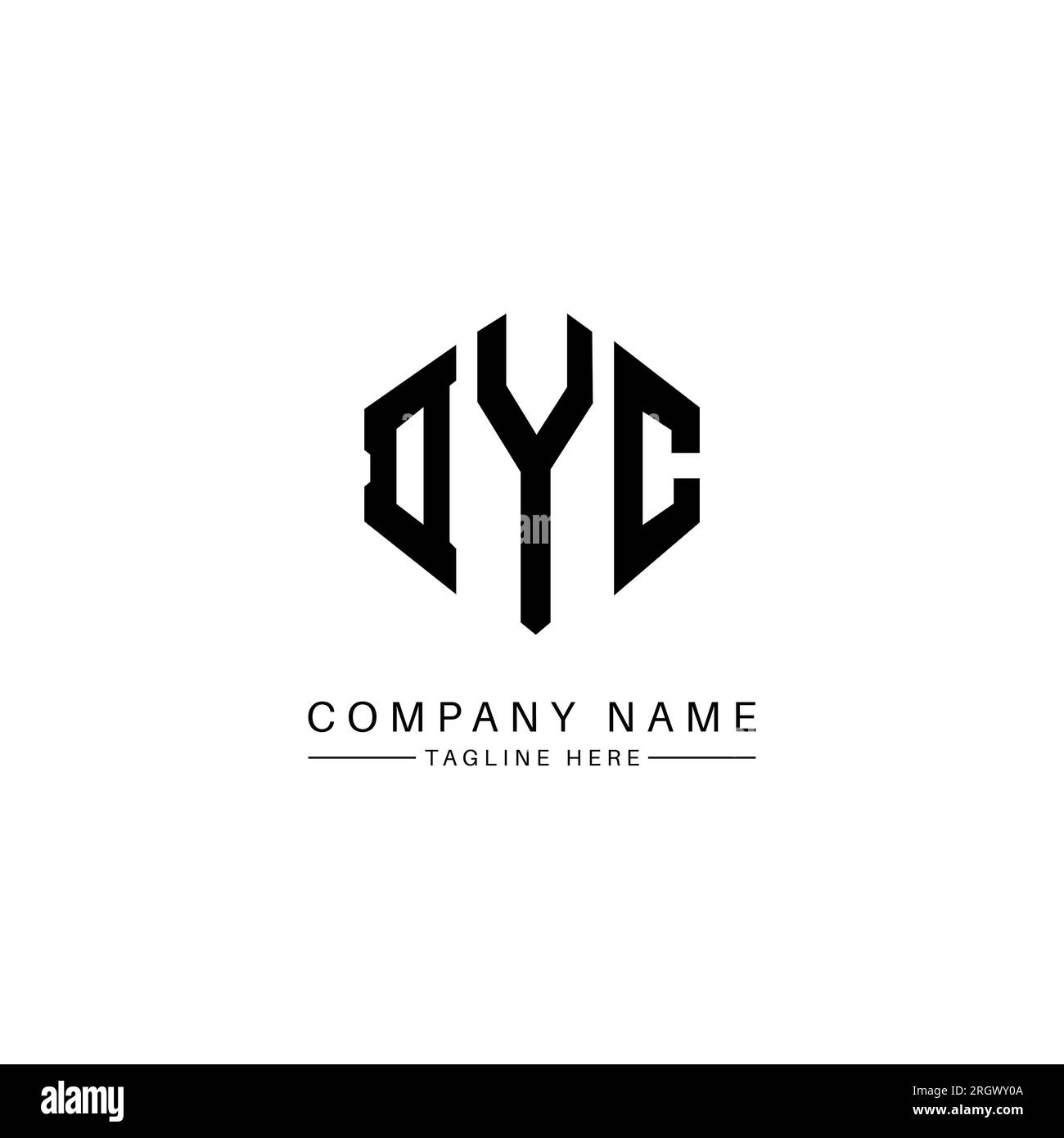 DYC letter logo design with polygon shape. DYC polygon and cube shape logo design. DYC hexagon ...