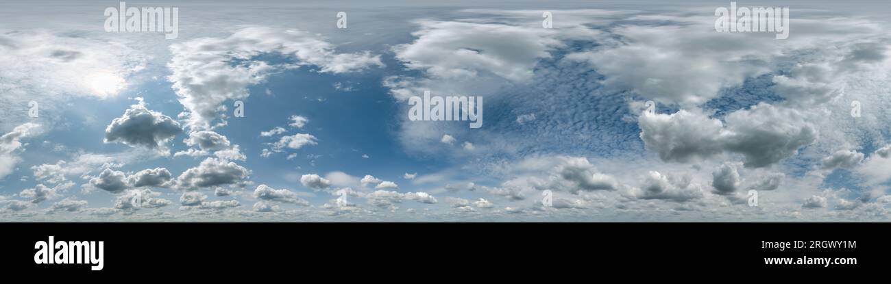 seamless cloudy blue sky hdri 360 panorama with zenith and beautiful ...