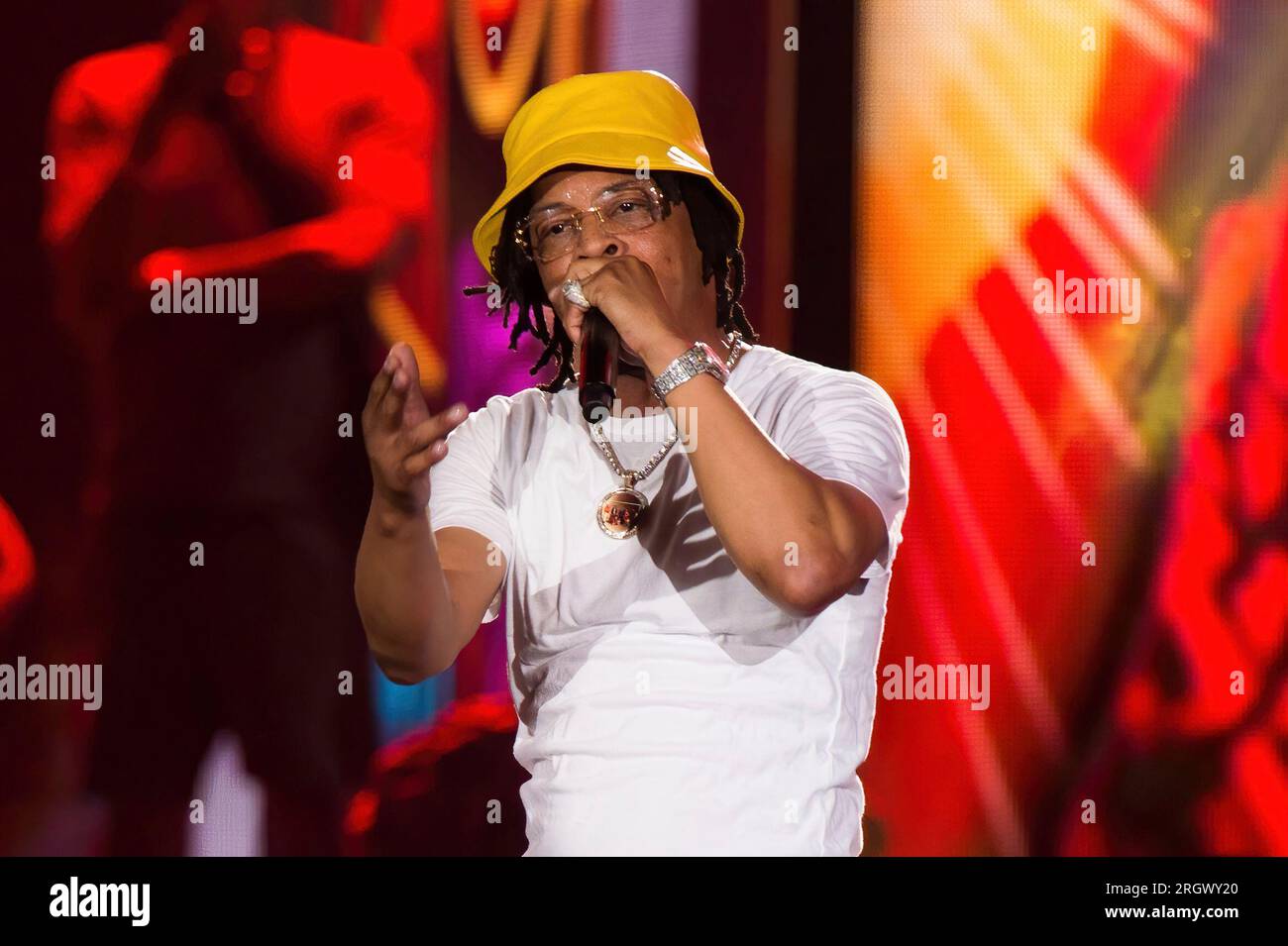 Rapper T.I. performs at Hip-Hop 50 Live, celebrating 50 years of hip-hop on Friday, Aug. 11 ...