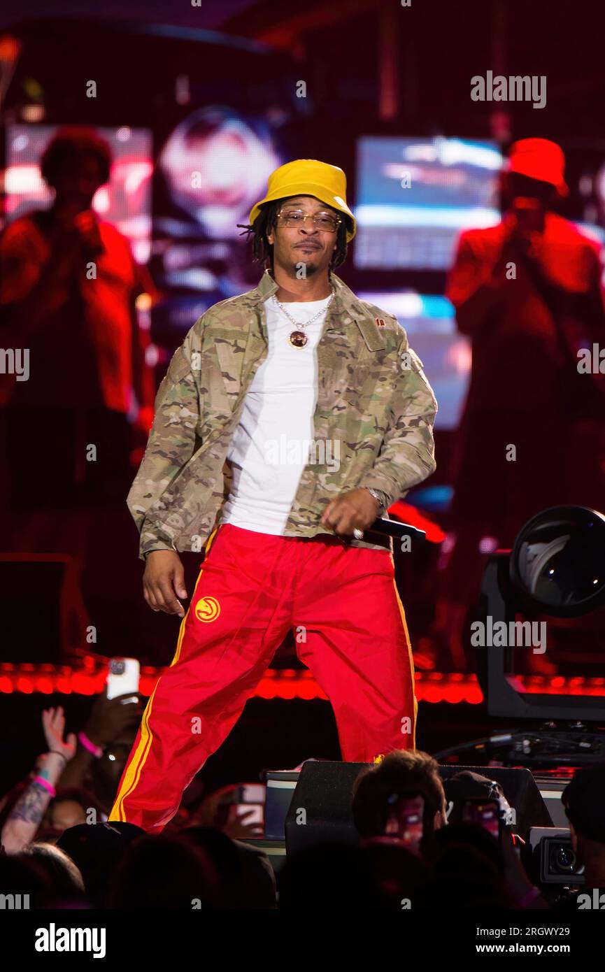 Rapper T.I. performs at Hip-Hop 50 Live, celebrating 50 years of hip ...