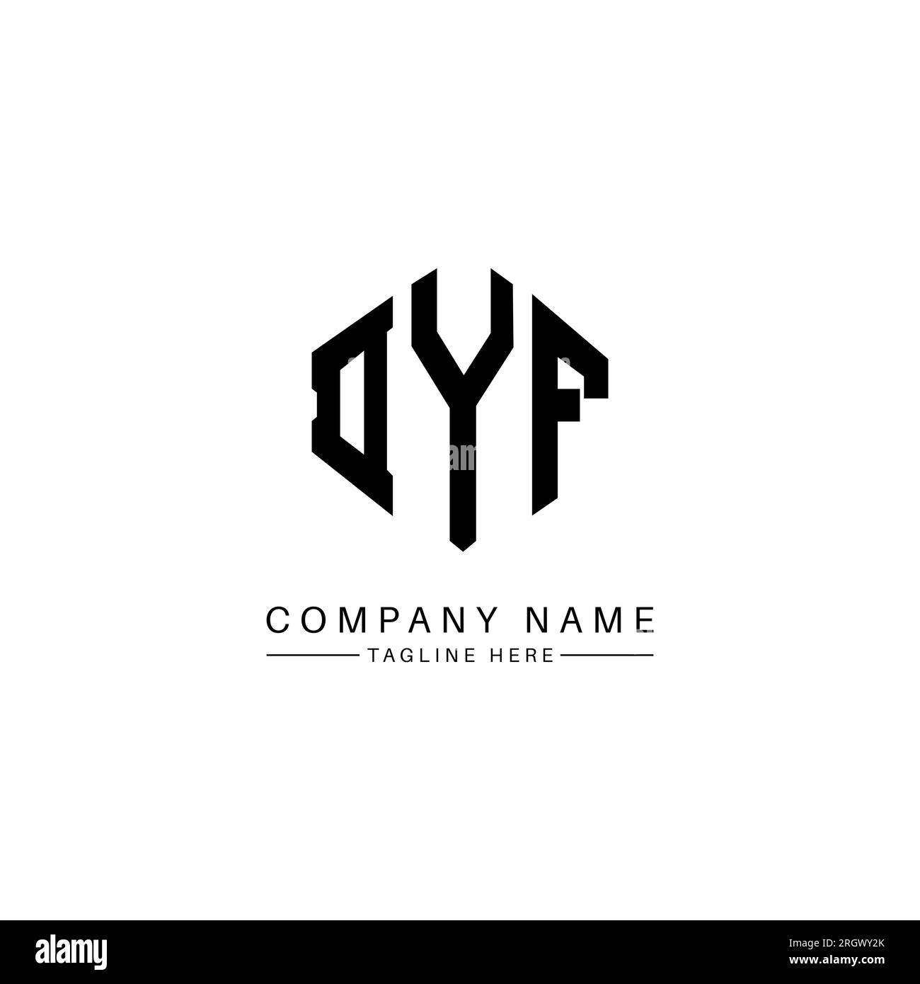 DYF letter logo design with polygon shape. DYF polygon and cube shape ...