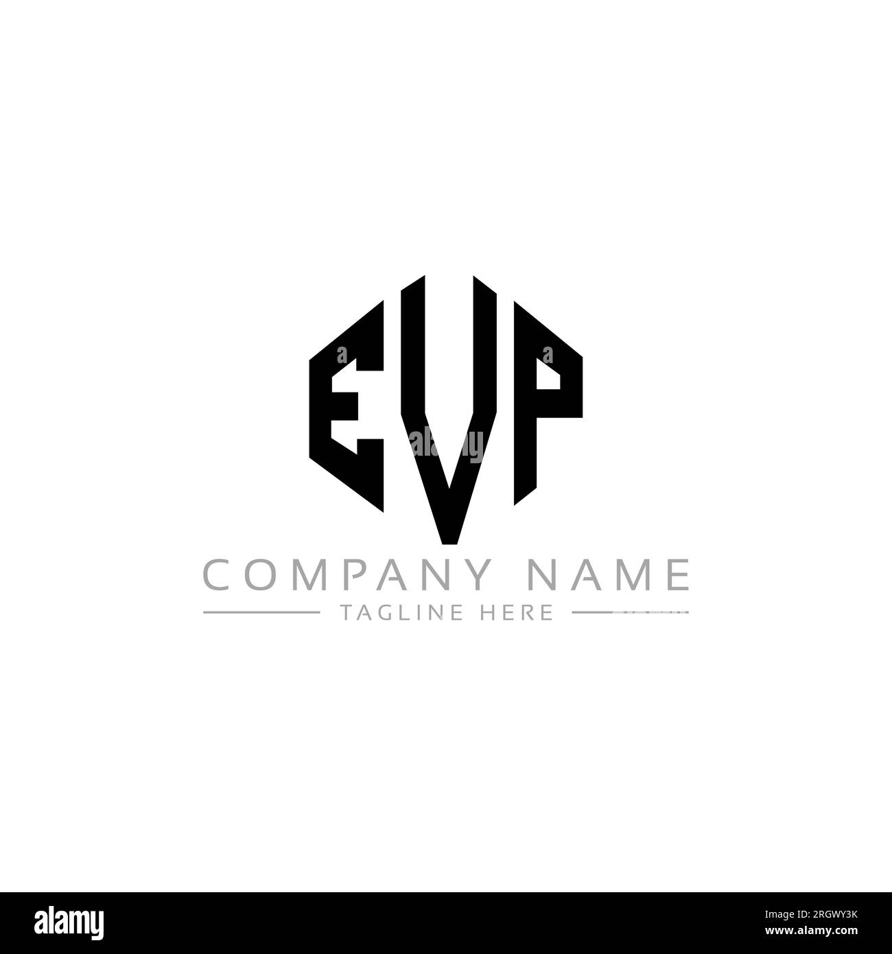 EVP letter logo design with polygon shape. EVP polygon and cube shape ...