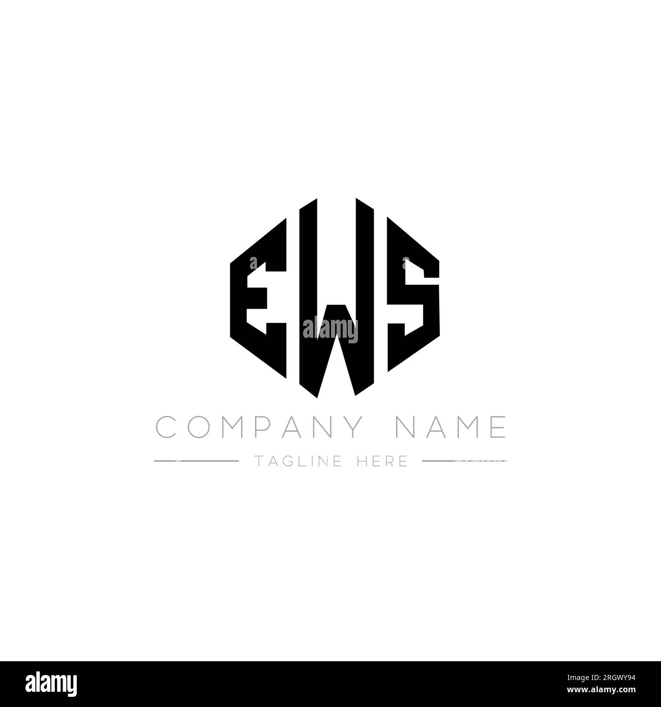 EWS letter logo design with polygon shape. EWS polygon and cube shape ...