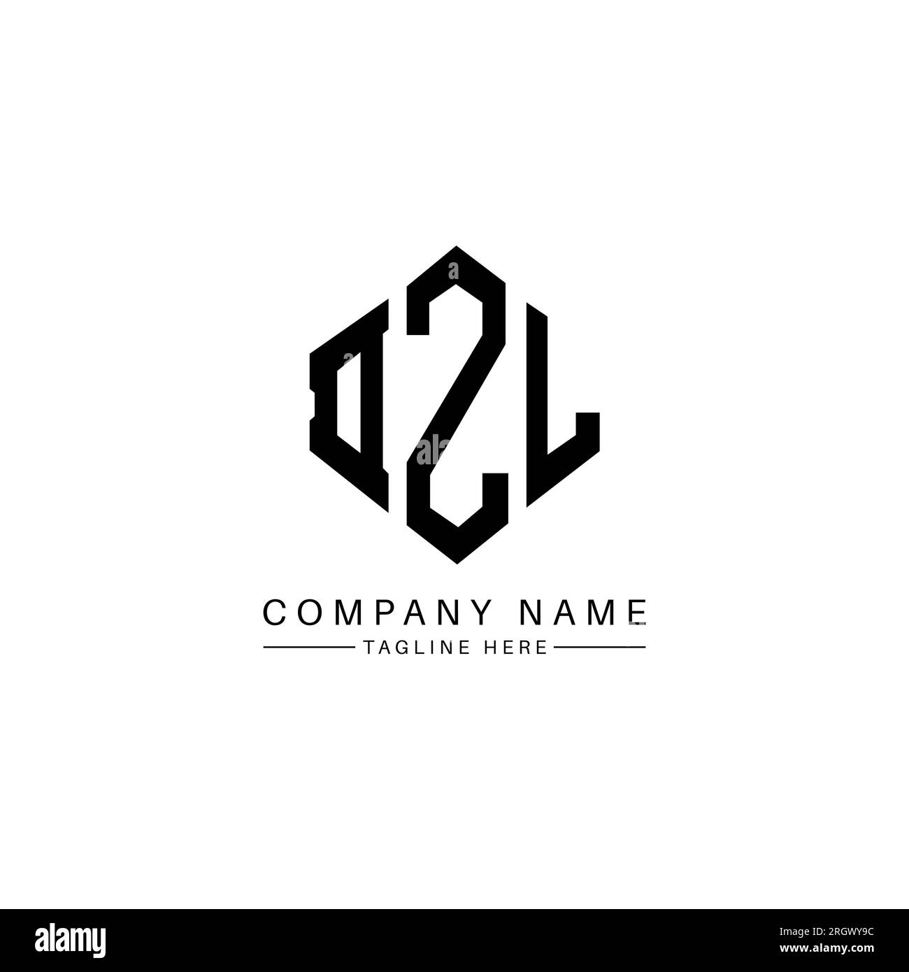 DZL letter logo design with polygon shape. DZL polygon and cube shape ...