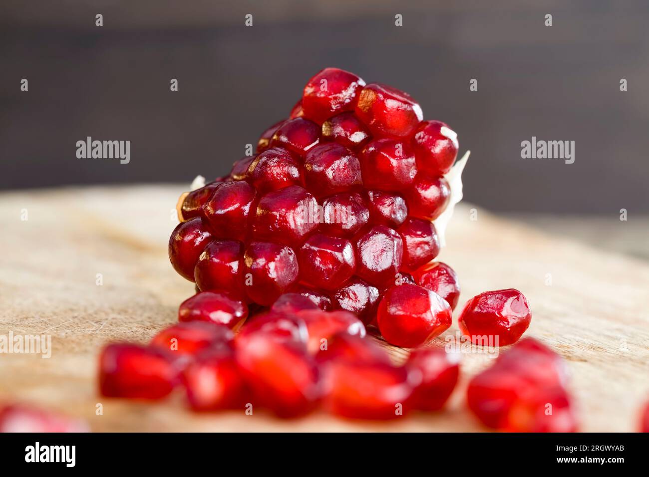 fresh pomegranate closeup, red and ripe fruit pomegranate with red ...