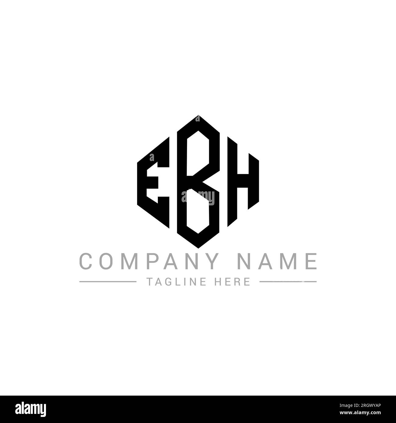 EBH letter logo design with polygon shape. EBH polygon and cube shape ...