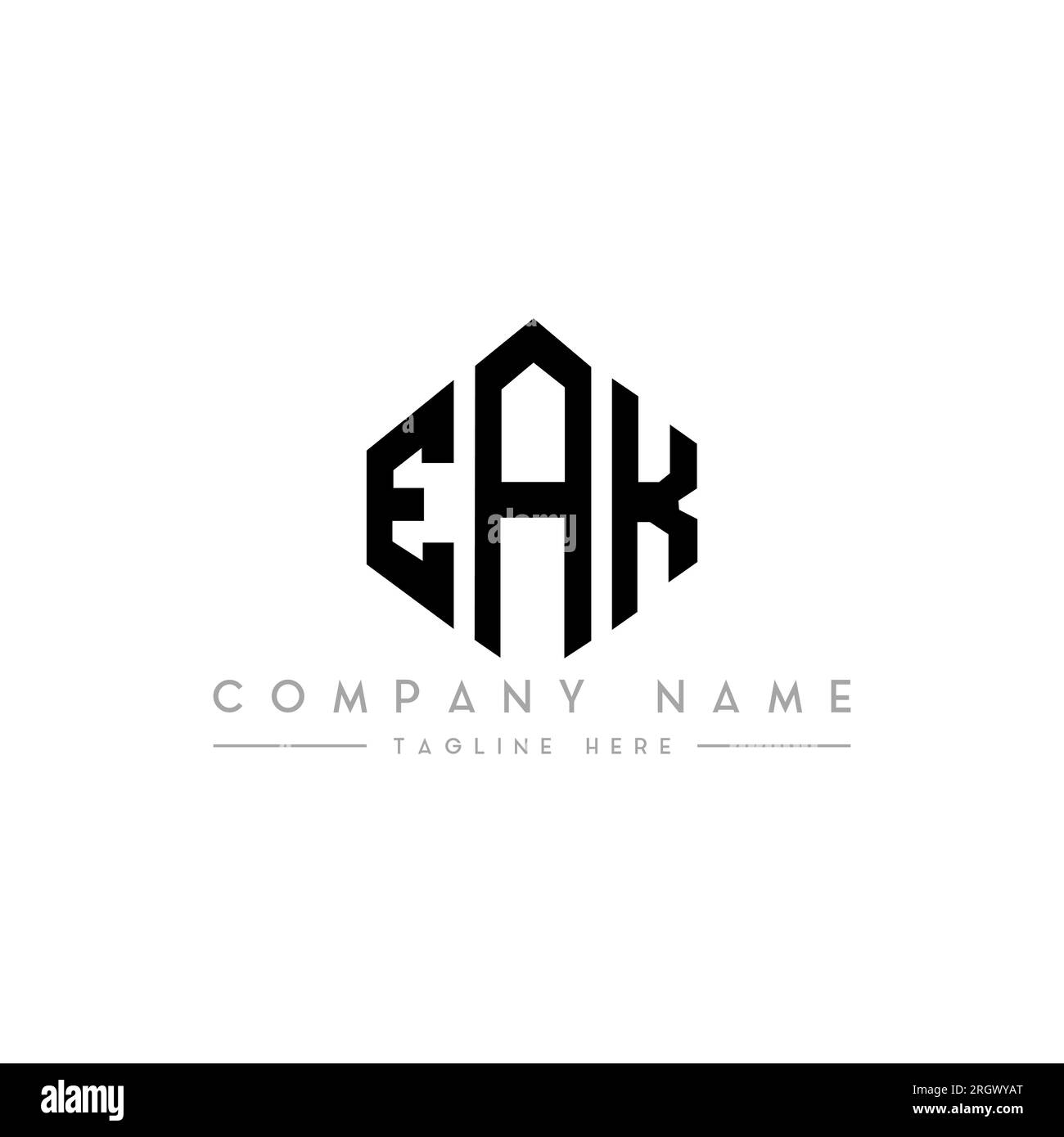 EAK letter logo design with polygon shape. EAK polygon and cube shape logo design. EAK hexagon ...