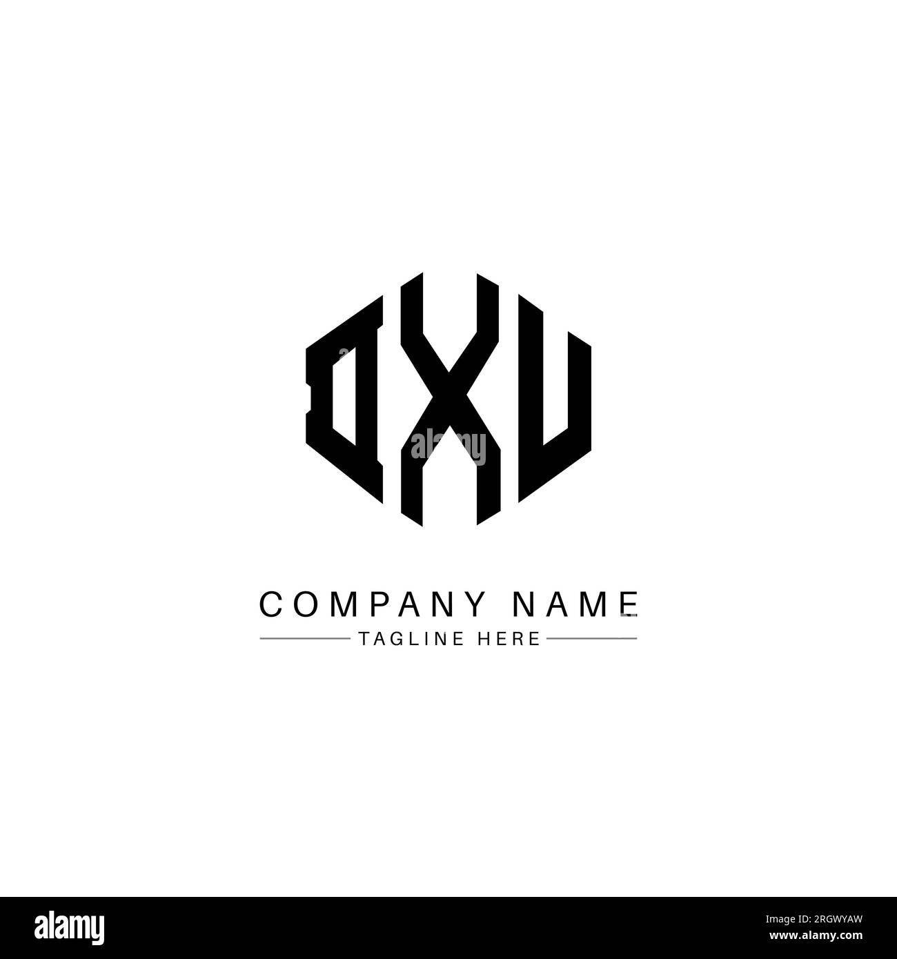 DXU letter logo design with polygon shape. DXU polygon and cube shape ...