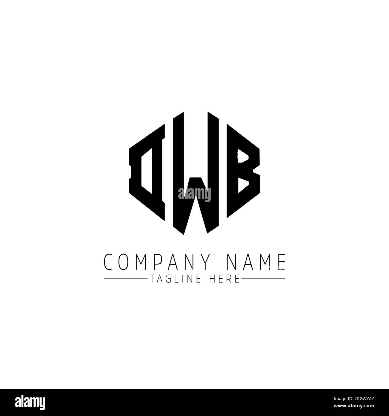 DWB letter logo design with polygon shape. DWB polygon and cube shape ...