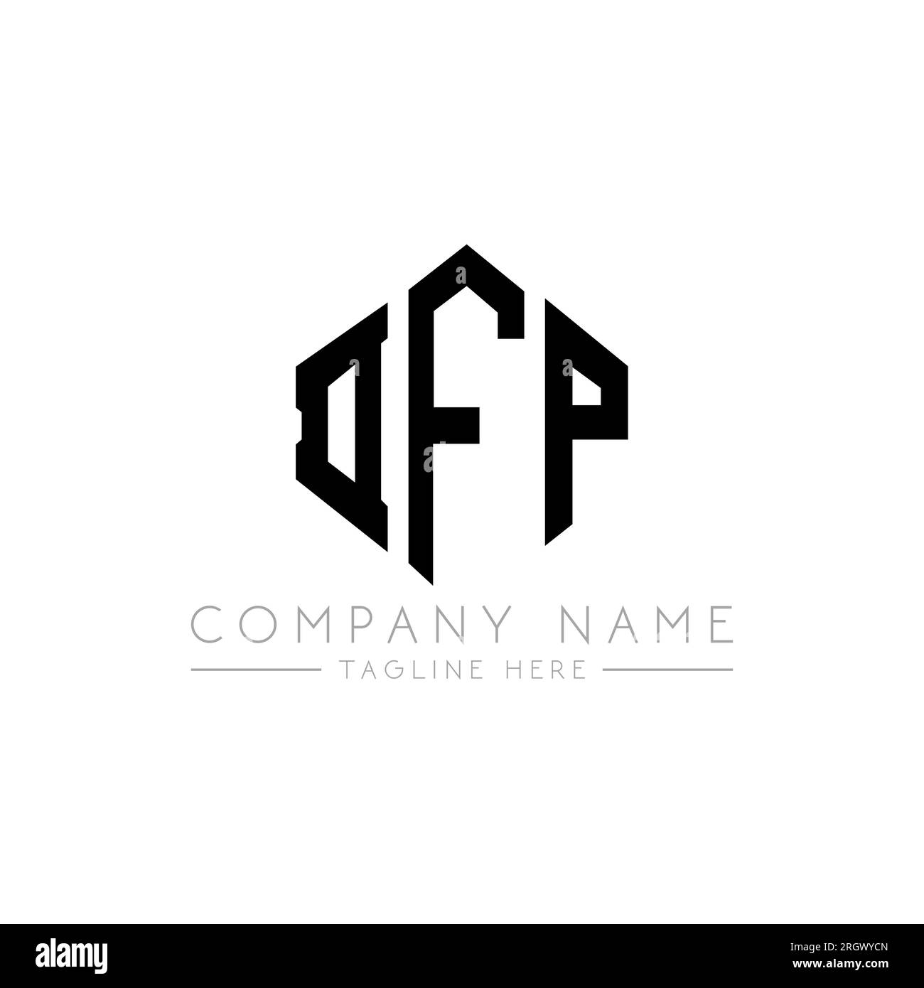 DFP letter logo design with polygon shape. DFP polygon and cube shape logo design. DFP hexagon ...