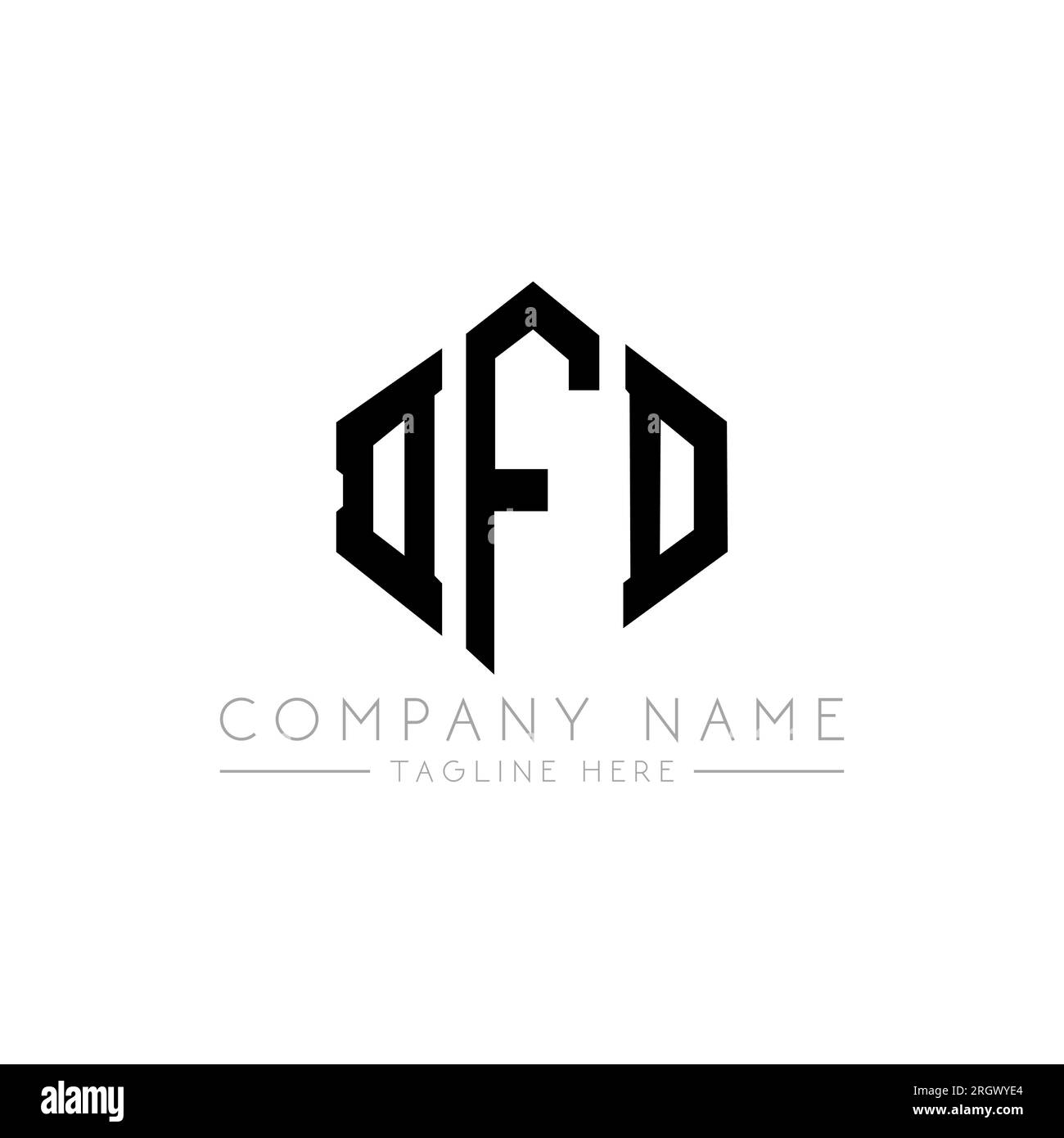 DFD letter logo design with polygon shape. DFD polygon and cube shape ...