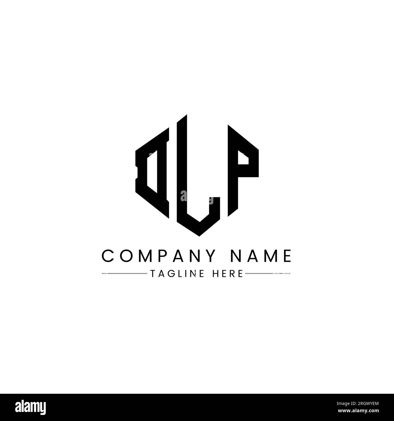DLP letter logo design with polygon shape. DLP polygon and cube shape logo design. DLP hexagon ...