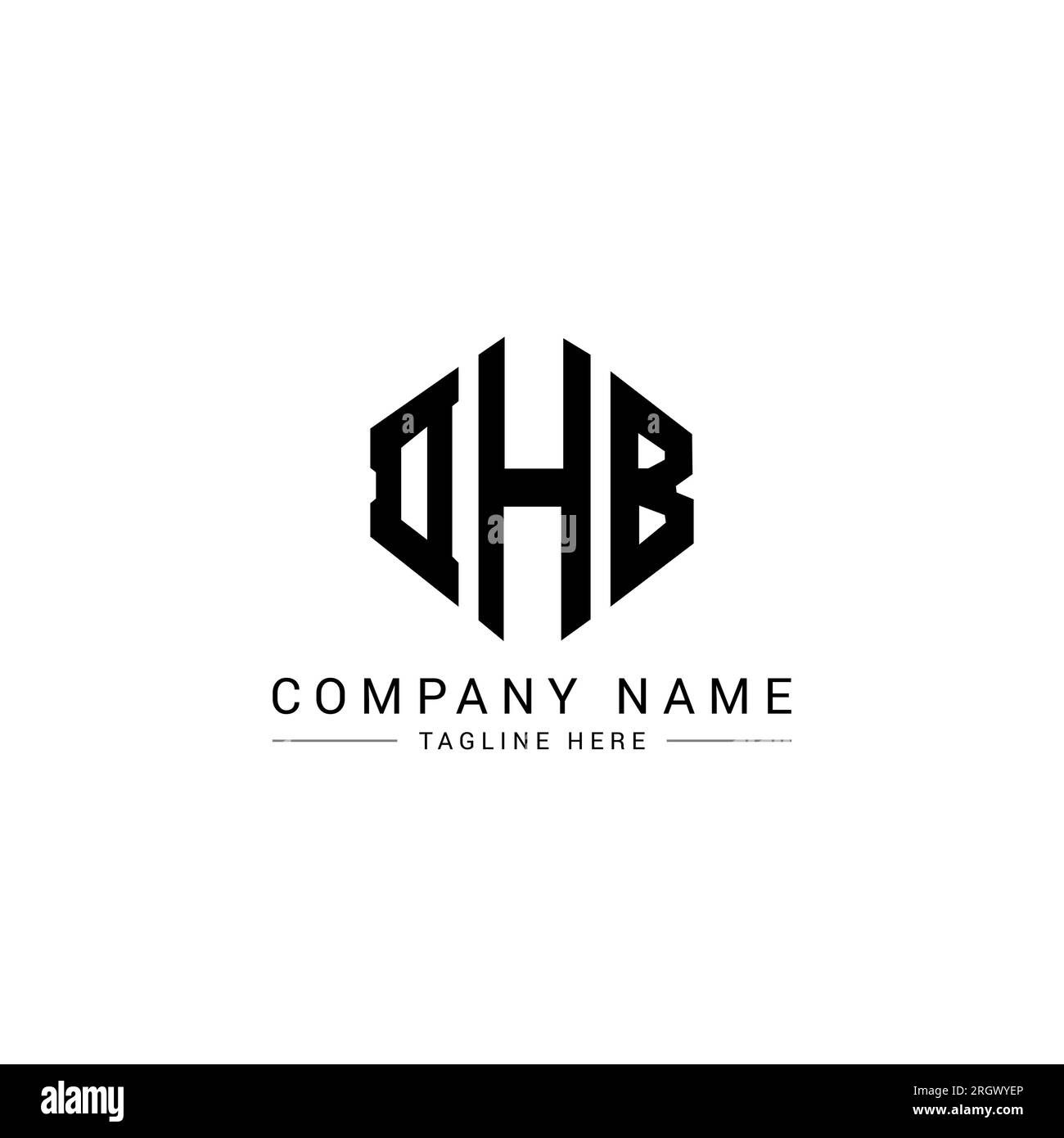 DHB letter logo design with polygon shape. DHB polygon and cube shape ...