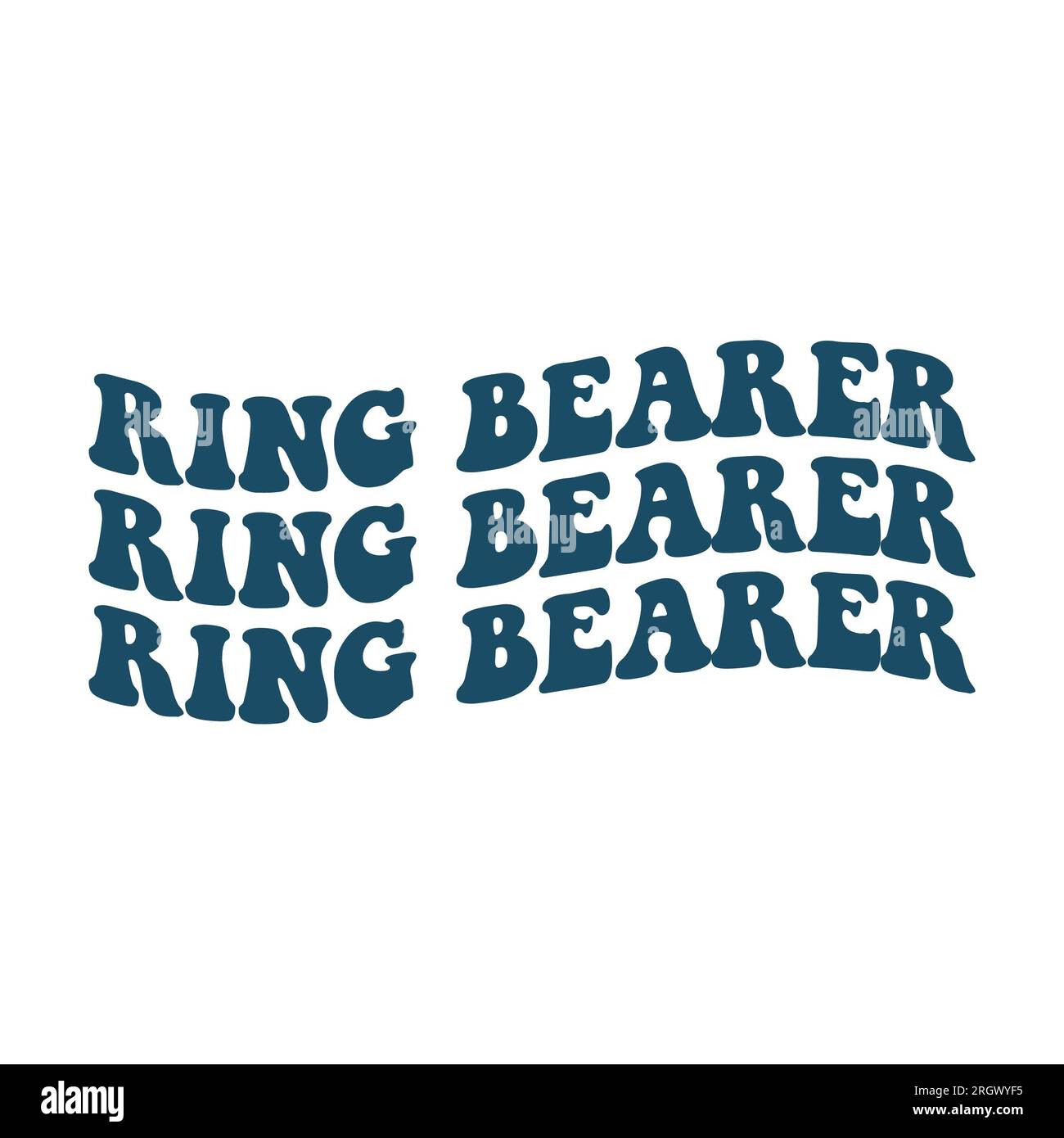 Ring bearer retro, wavy, stacked on white background. Isolated illustration Stock Photo - Alamy