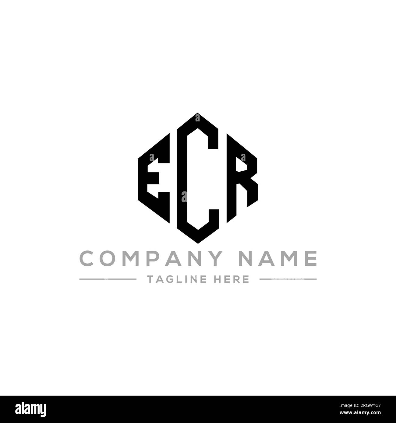 ECR letter logo design with polygon shape. ECR polygon and cube shape ...