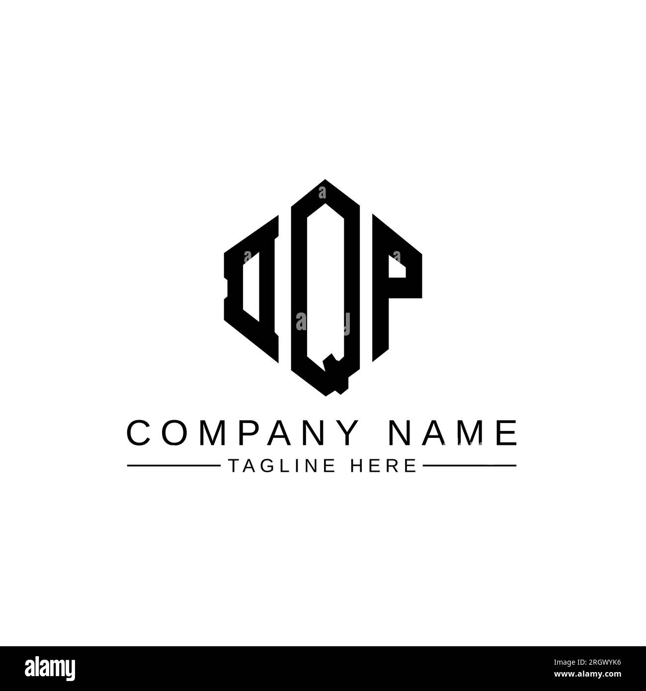 DQP letter logo design with polygon shape. DQP polygon and cube shape ...