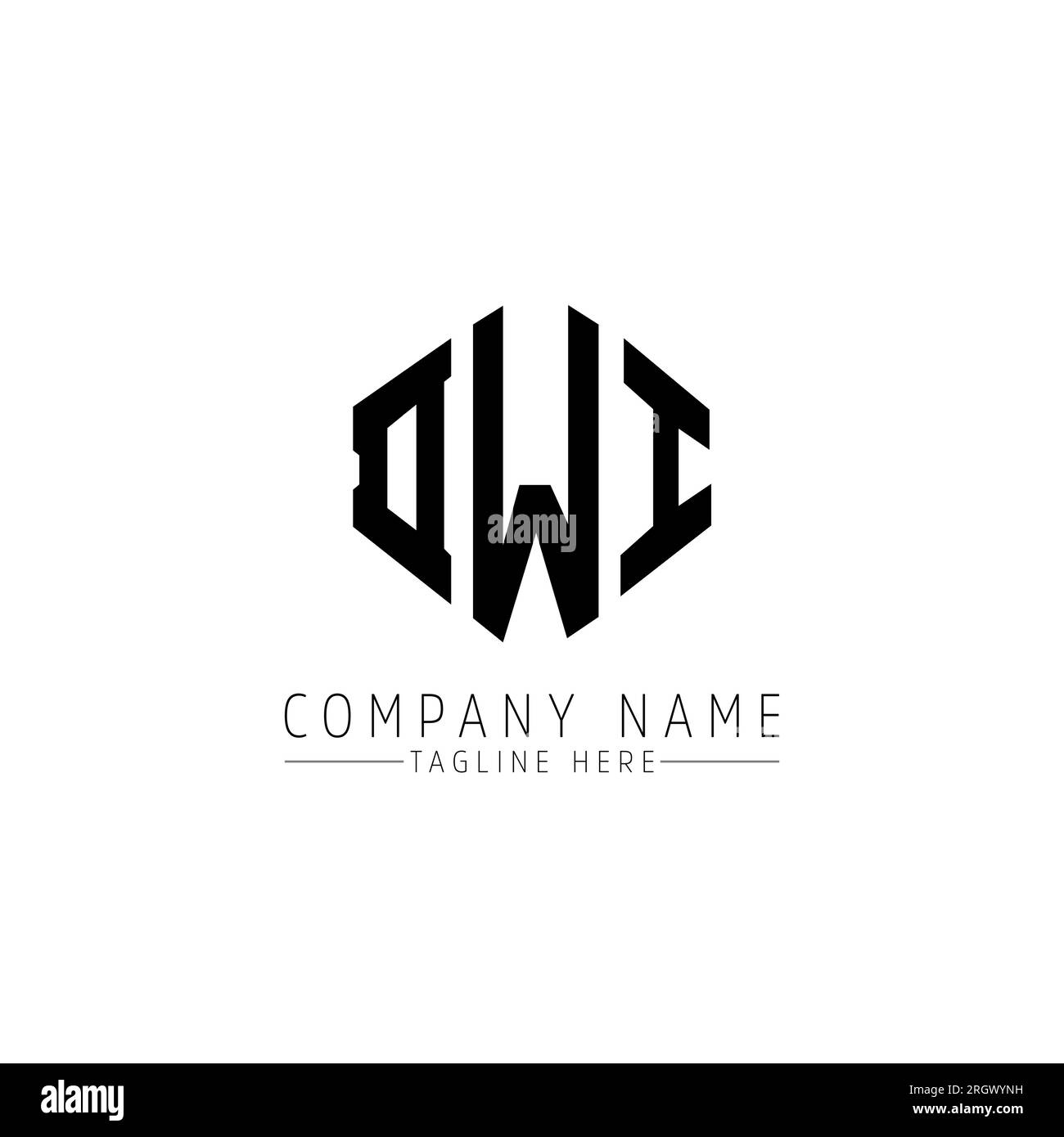 DWI letter logo design with polygon shape. DWI polygon and cube shape ...